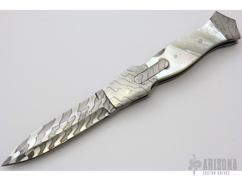 Mother of Pearl Dagger Auto - Arizona Custom Knives