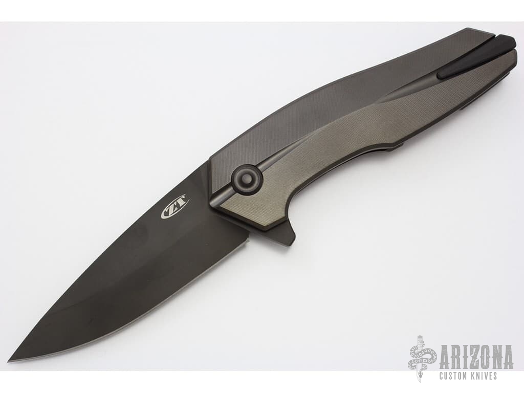0888 ZT Flipper #104 - DLC Coated - Arizona Custom Knives