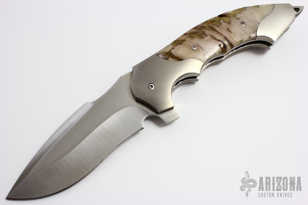 XL Arch Angel Flipper - Sheep Horn Scales - Arizona Custom Knives
