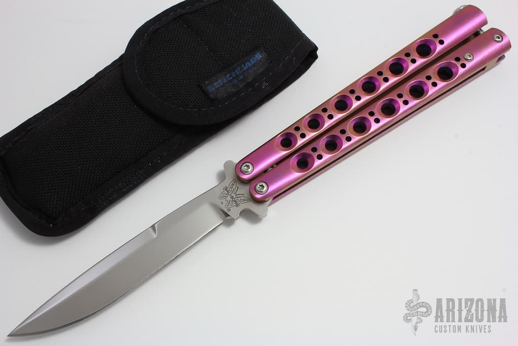 Model 42 Balisong Titanium - Pink - Arizona Custom Knives
