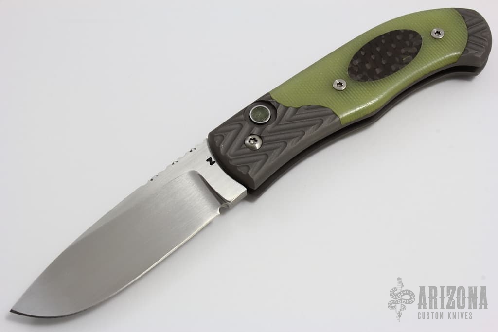 Titanium Jade G10 and Carbon Fiber Automatic | Arizona Custom Knives