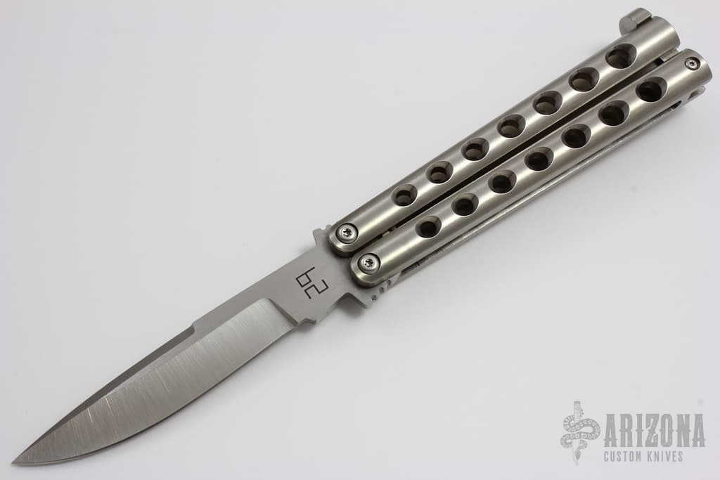 Weehawk Utility Balisong w/ Ti handles and Clip - Arizona Custom Knives