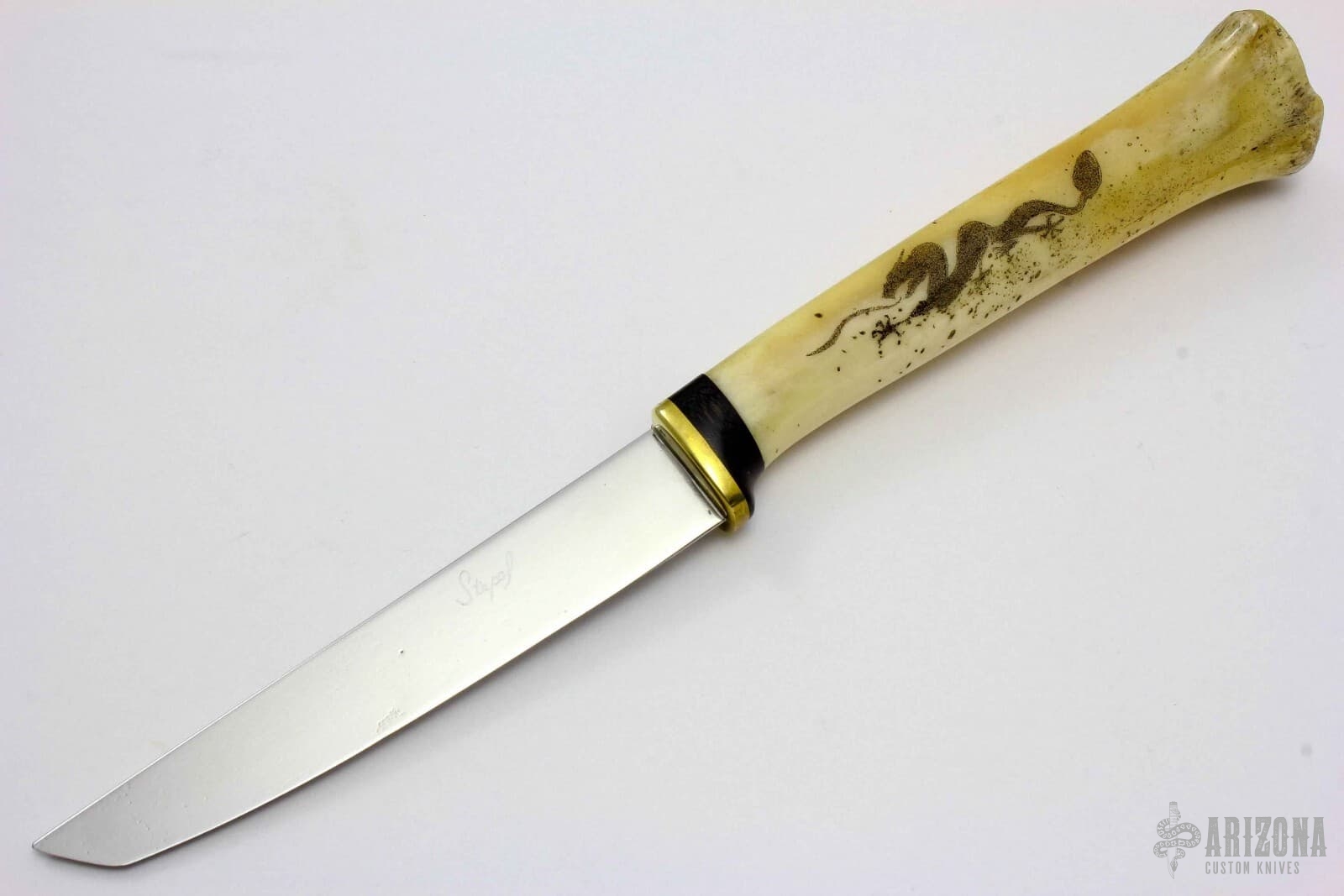 Small Tanto - Scrimshaw - Arizona Custom Knives