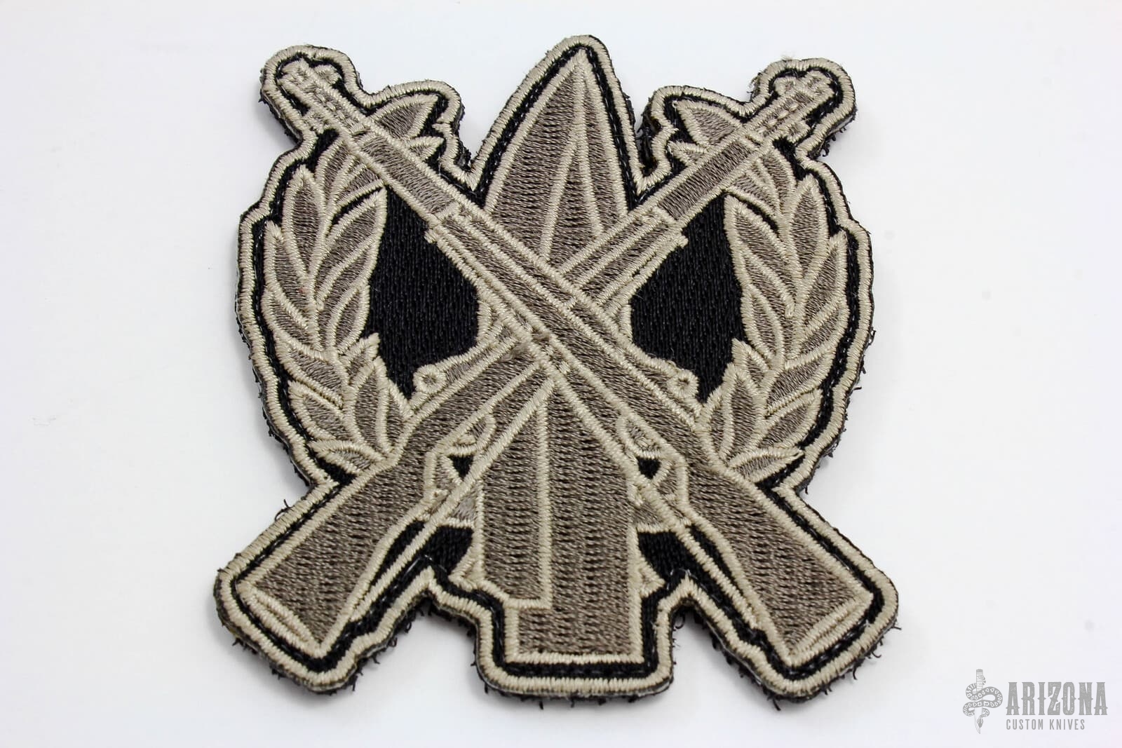 Duane Dwyer Custom Crossed Rifle Logo Patch - Arizona Custom Knives