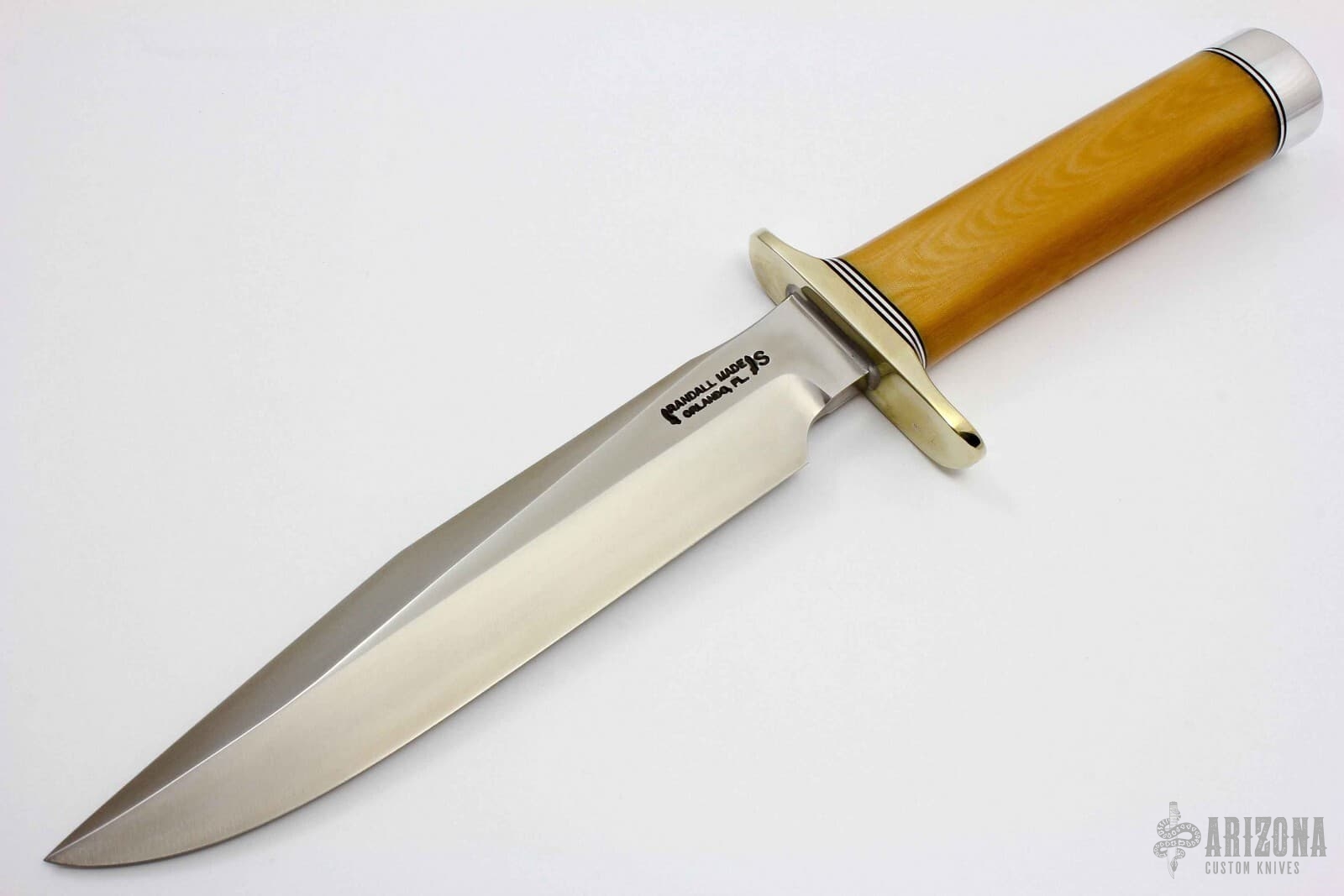 Model 1-7 - Bone Linen Micarta - Arizona Custom Knives