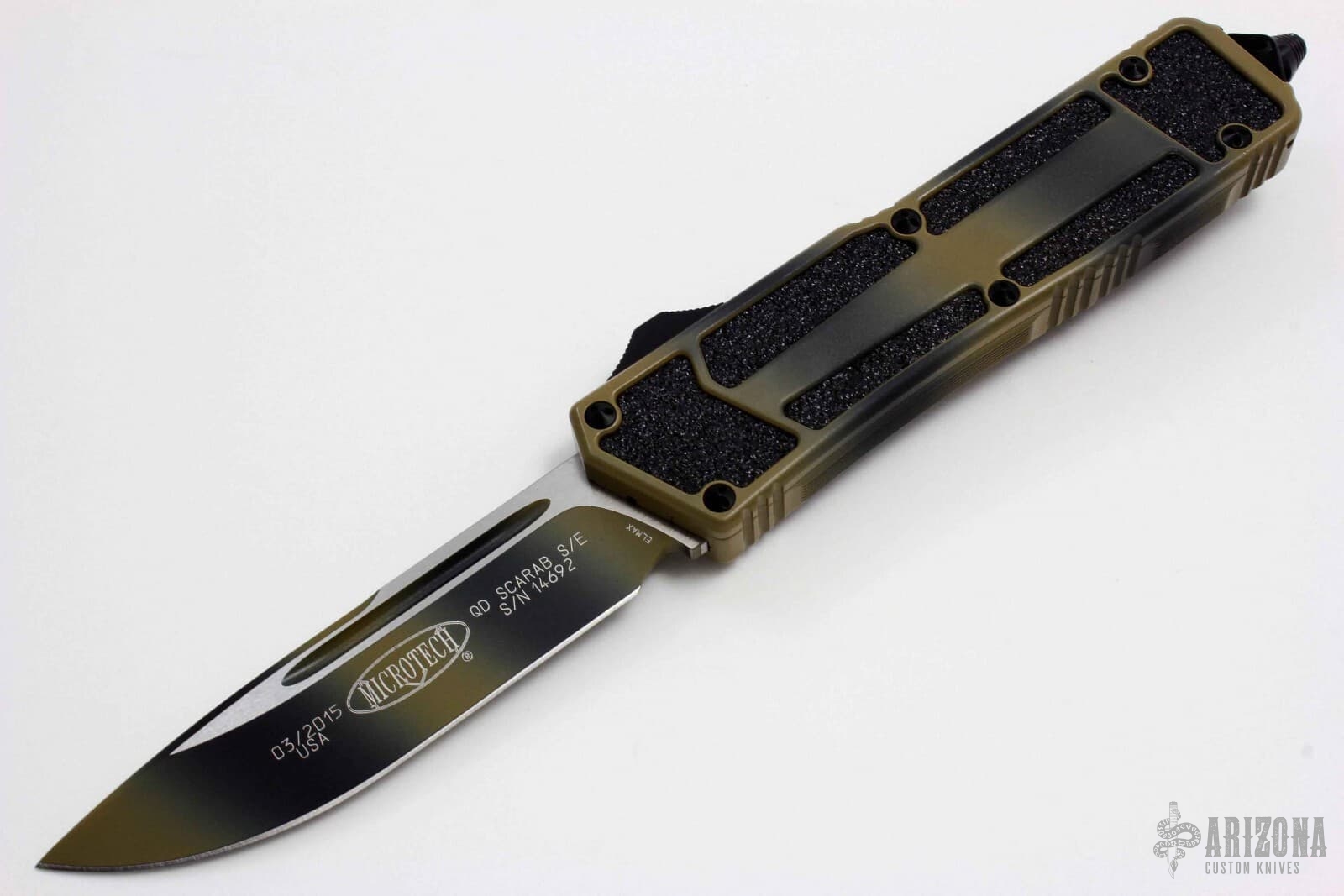 178-1TC QD Scarab S/E Tan Camo Standard - Arizona Custom Knives