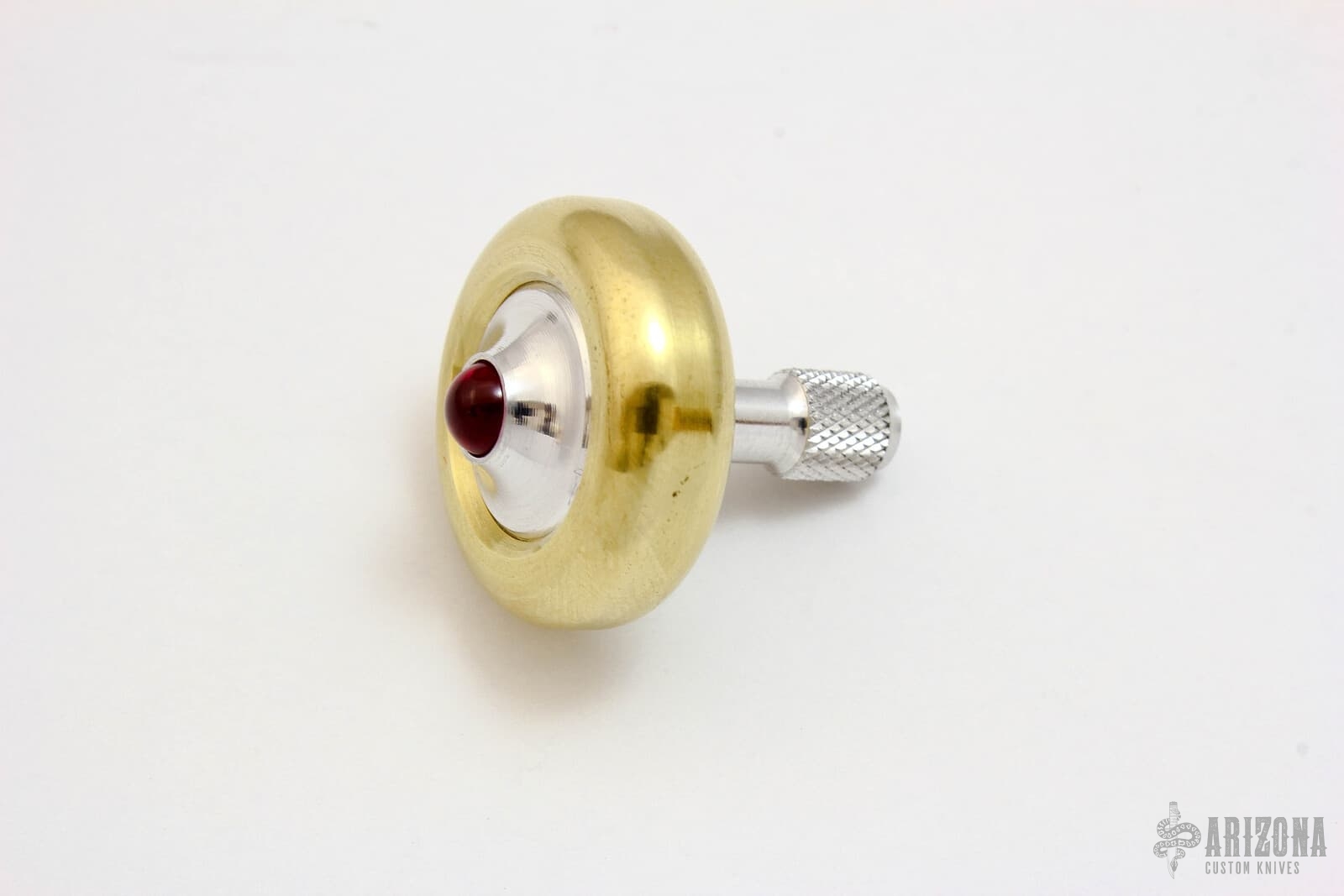 Lambda Top - Brass / Ruby - Arizona Custom Knives