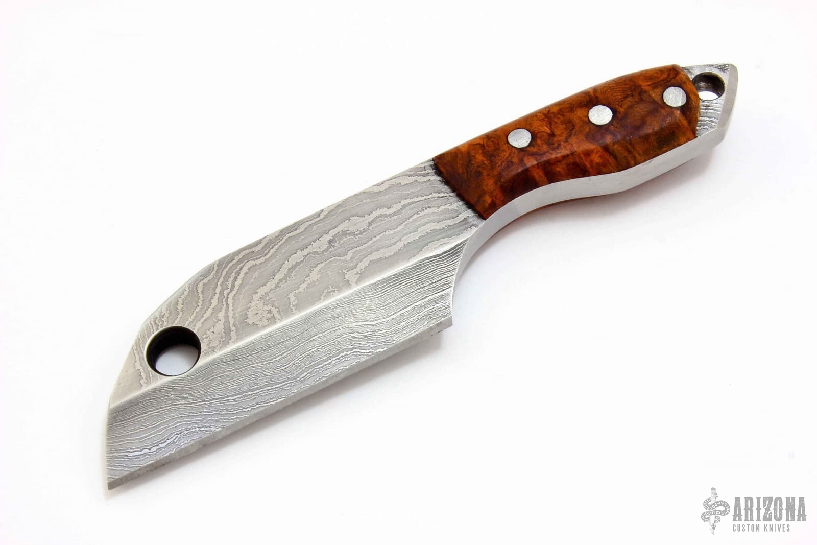 Small Damascus Neck Knife - Arizona Custom Knives