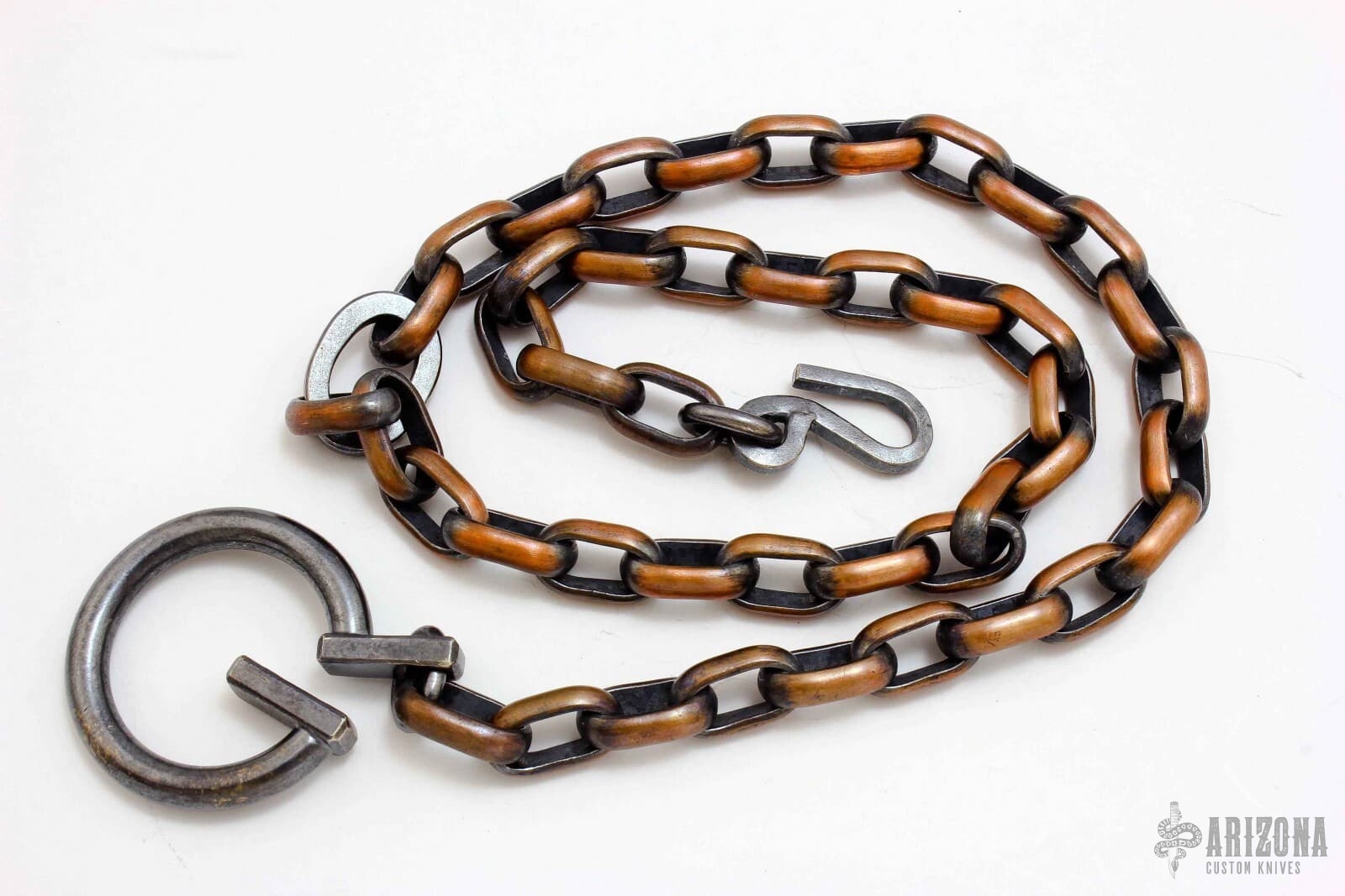 Copper and Sterling Silver Wallet Chain - Arizona Custom Knives