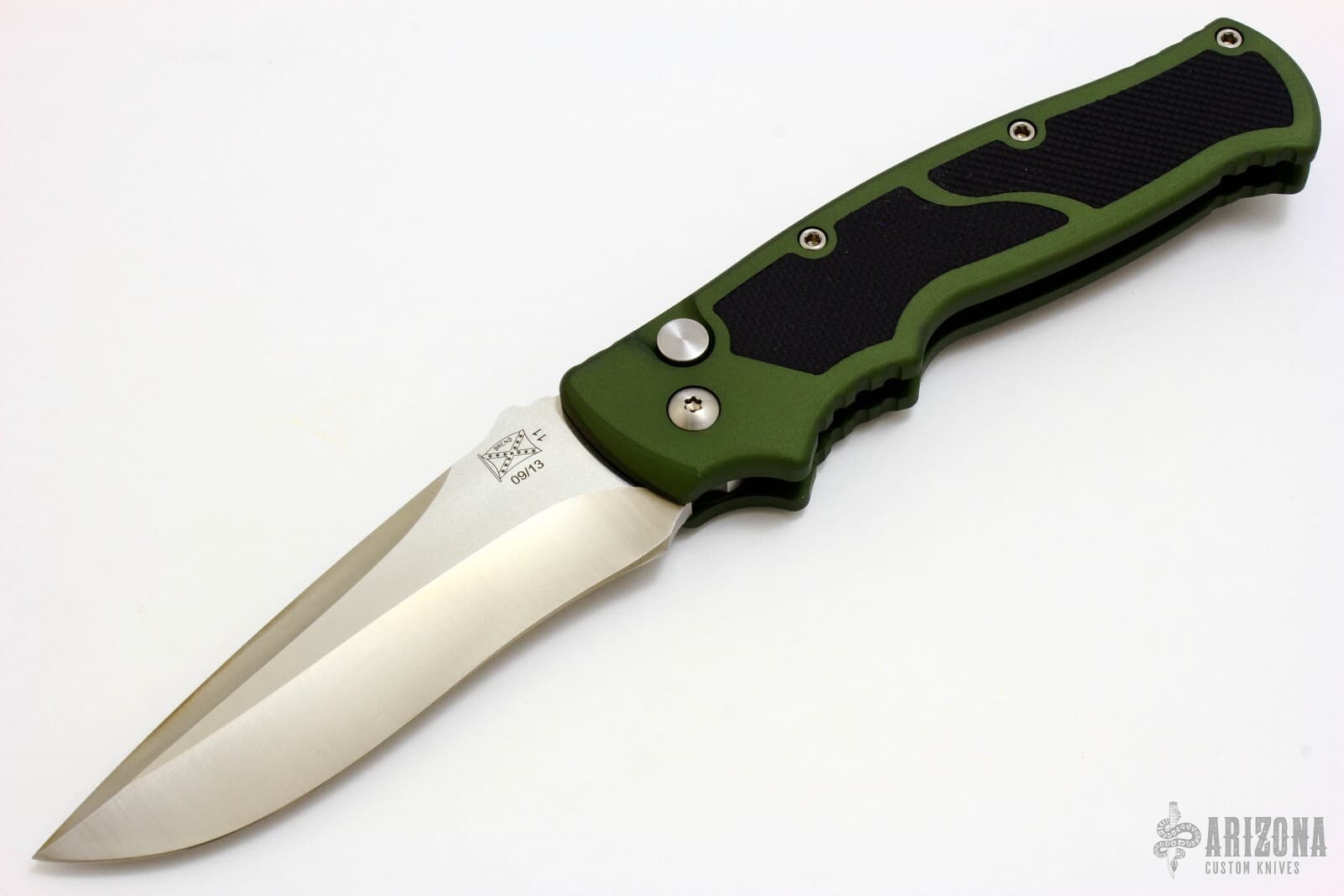 M2 Auto Clip Point - Green #11 | Arizona Custom Knives