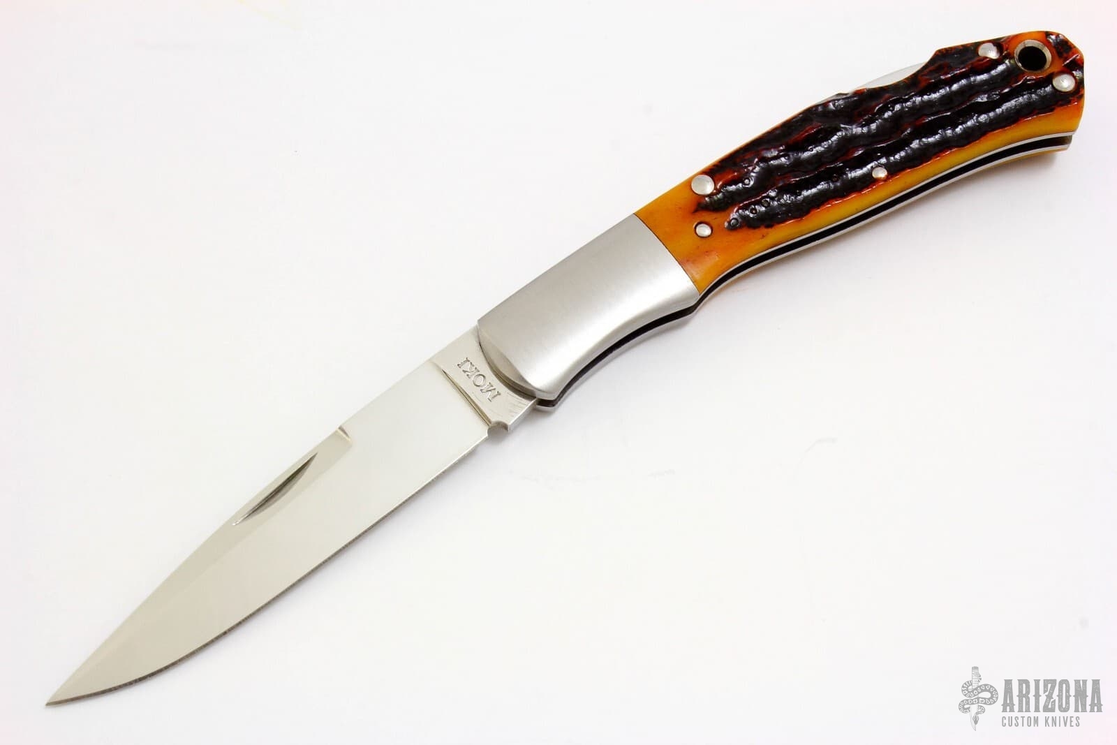 MK533ANZ Amber Stag Lockback - Arizona Custom Knives