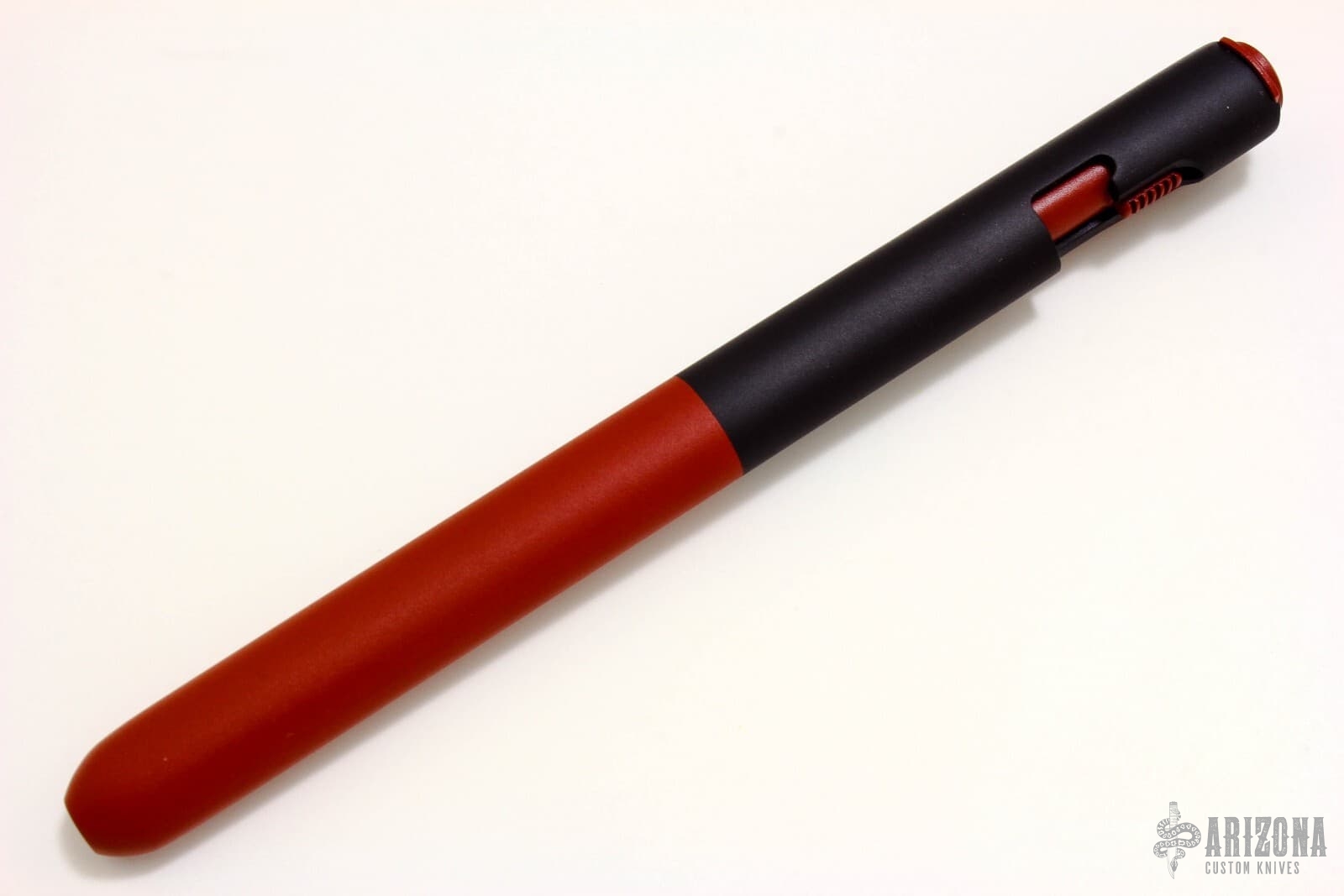 Raw D Rocket Titanium Bolt Action Pen - Red/Black - Arizona Custom Knives
