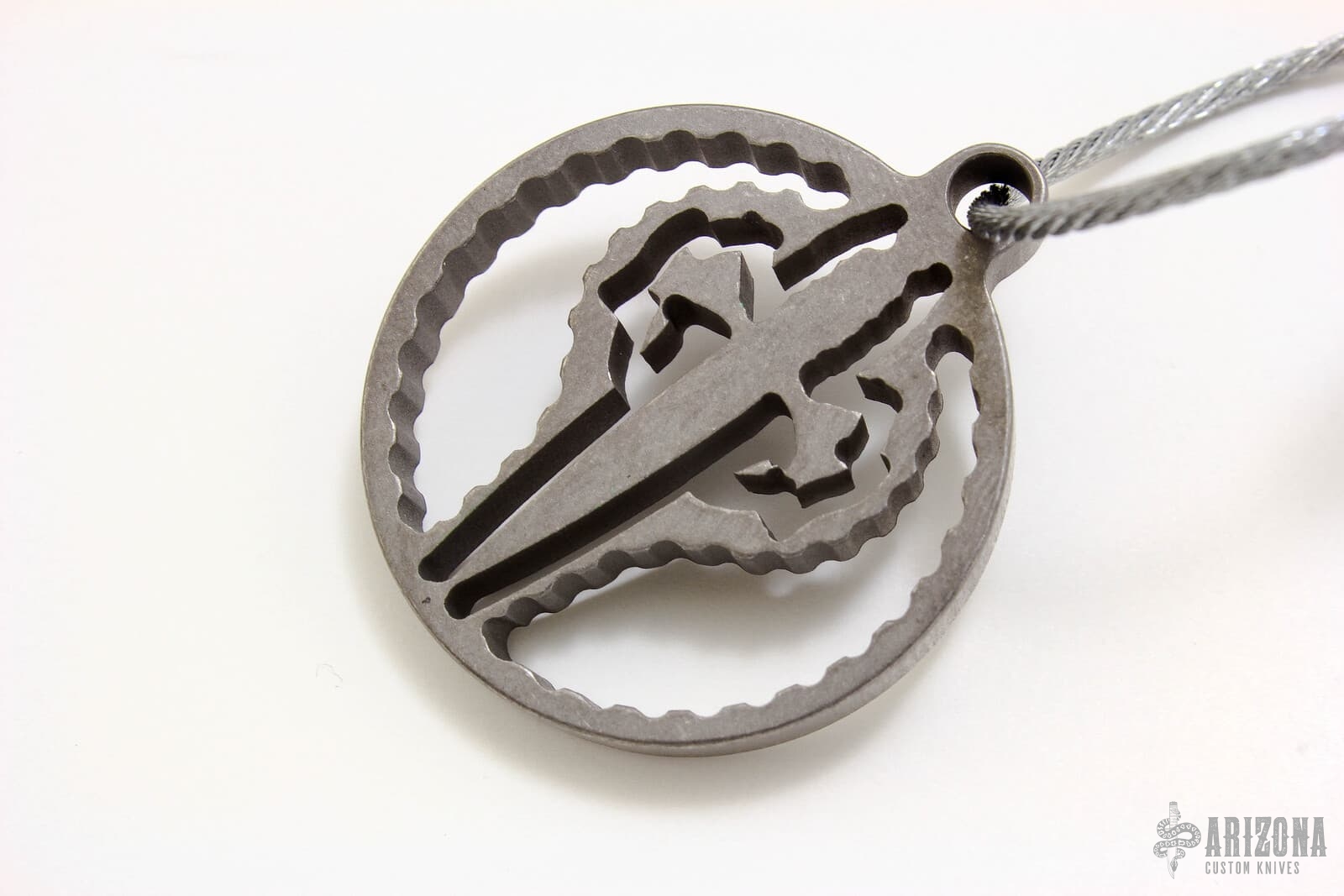 Titanium Dagger Logo Keychain - Arizona Custom Knives