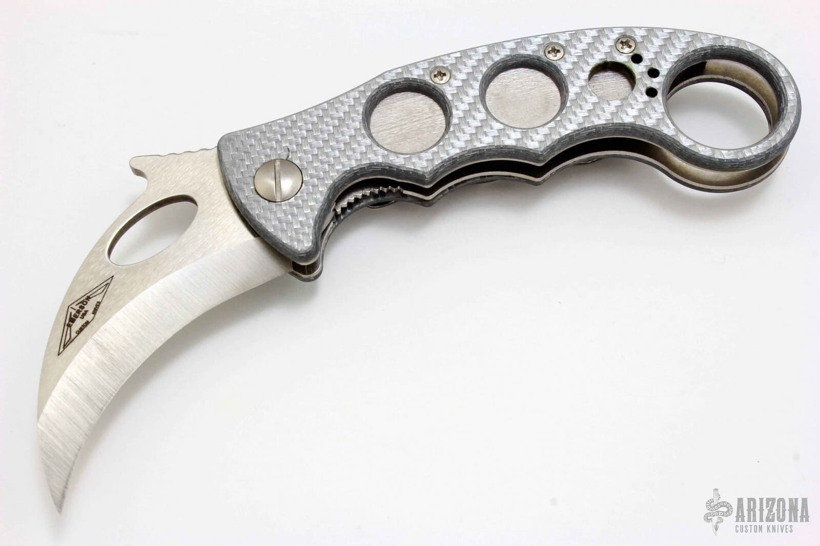 Custom Karambit - Silver Shadow - Arizona Custom Knives