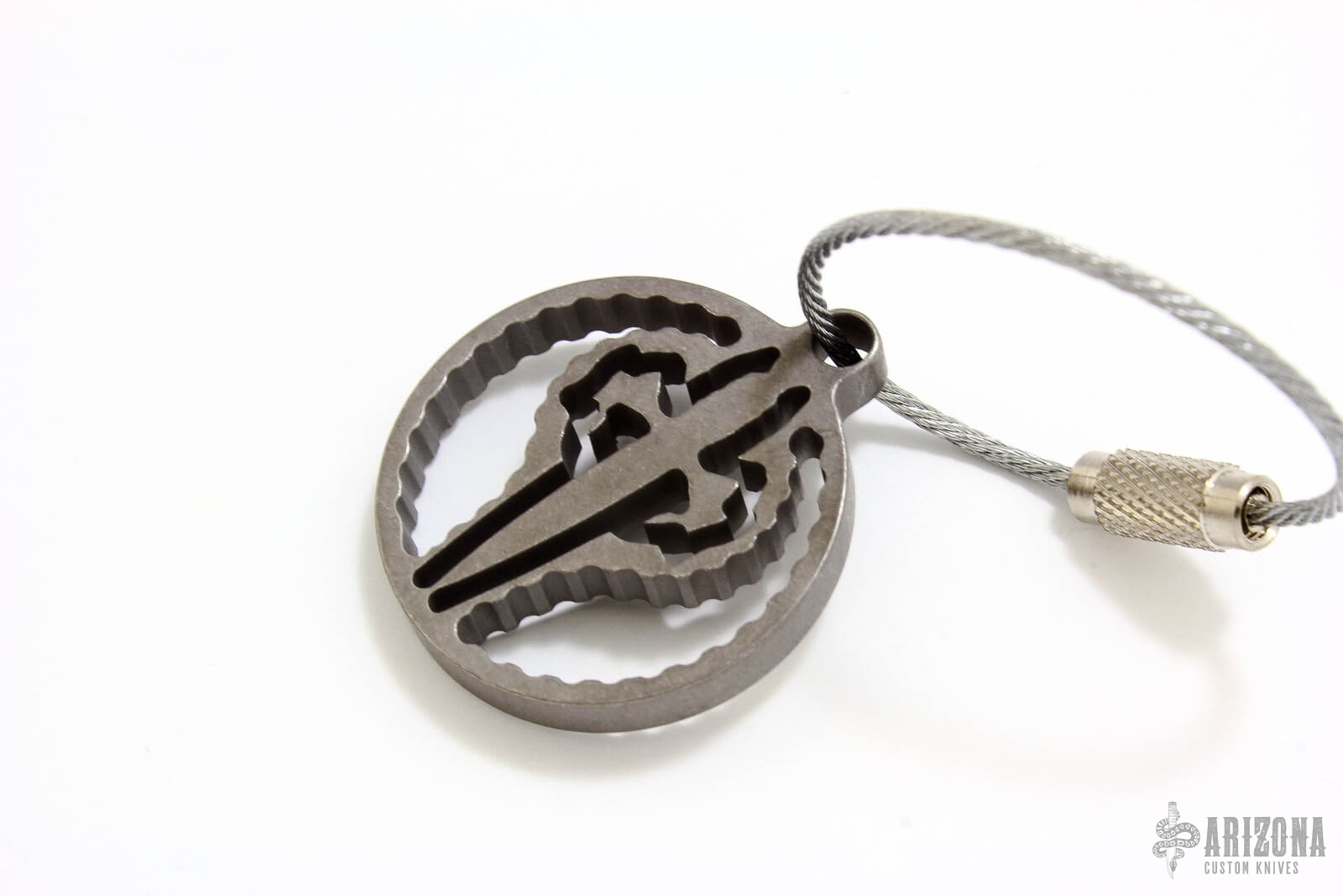 Titanium Dagger Logo Keychain - Arizona Custom Knives