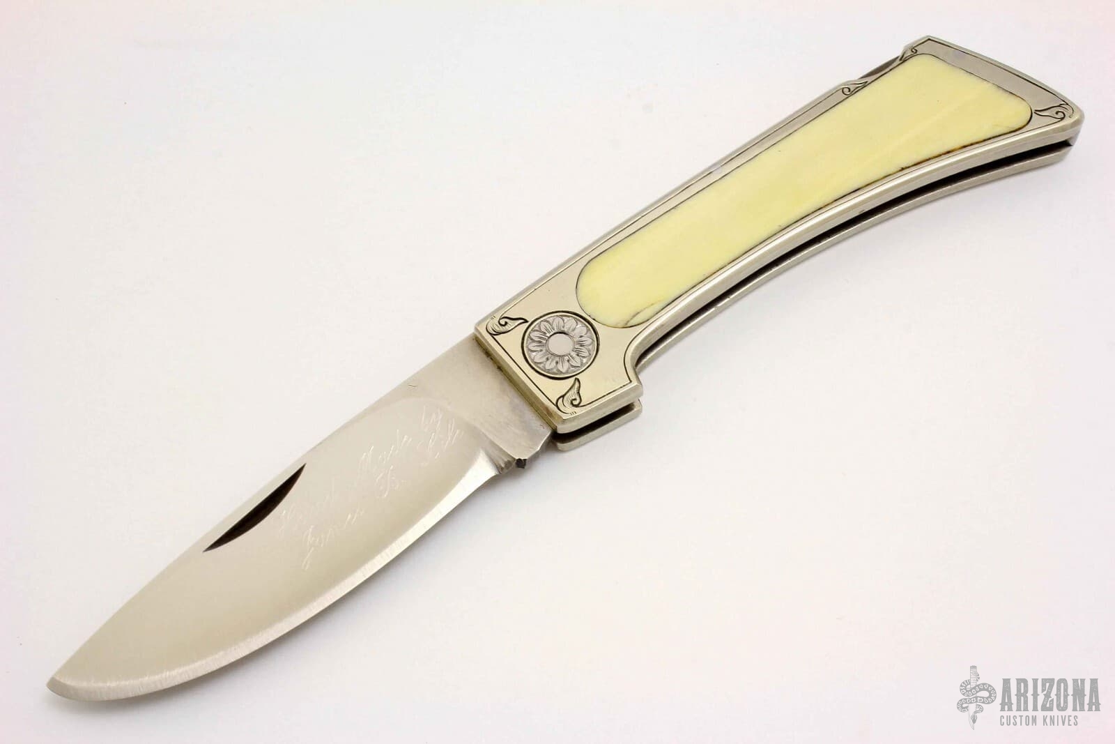 Large Lockback Folder - Script Signed Blade - Arizona Custom Knives