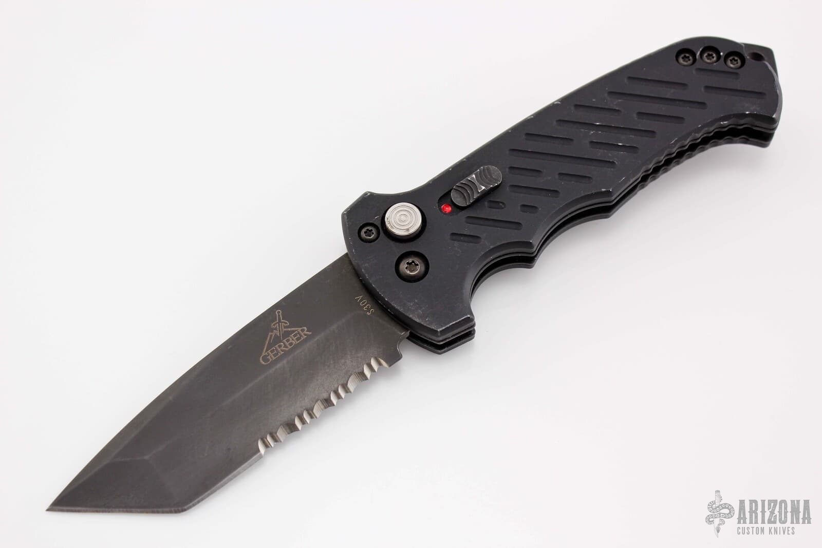 06 Auto Tanto Serrated | Arizona Custom Knives