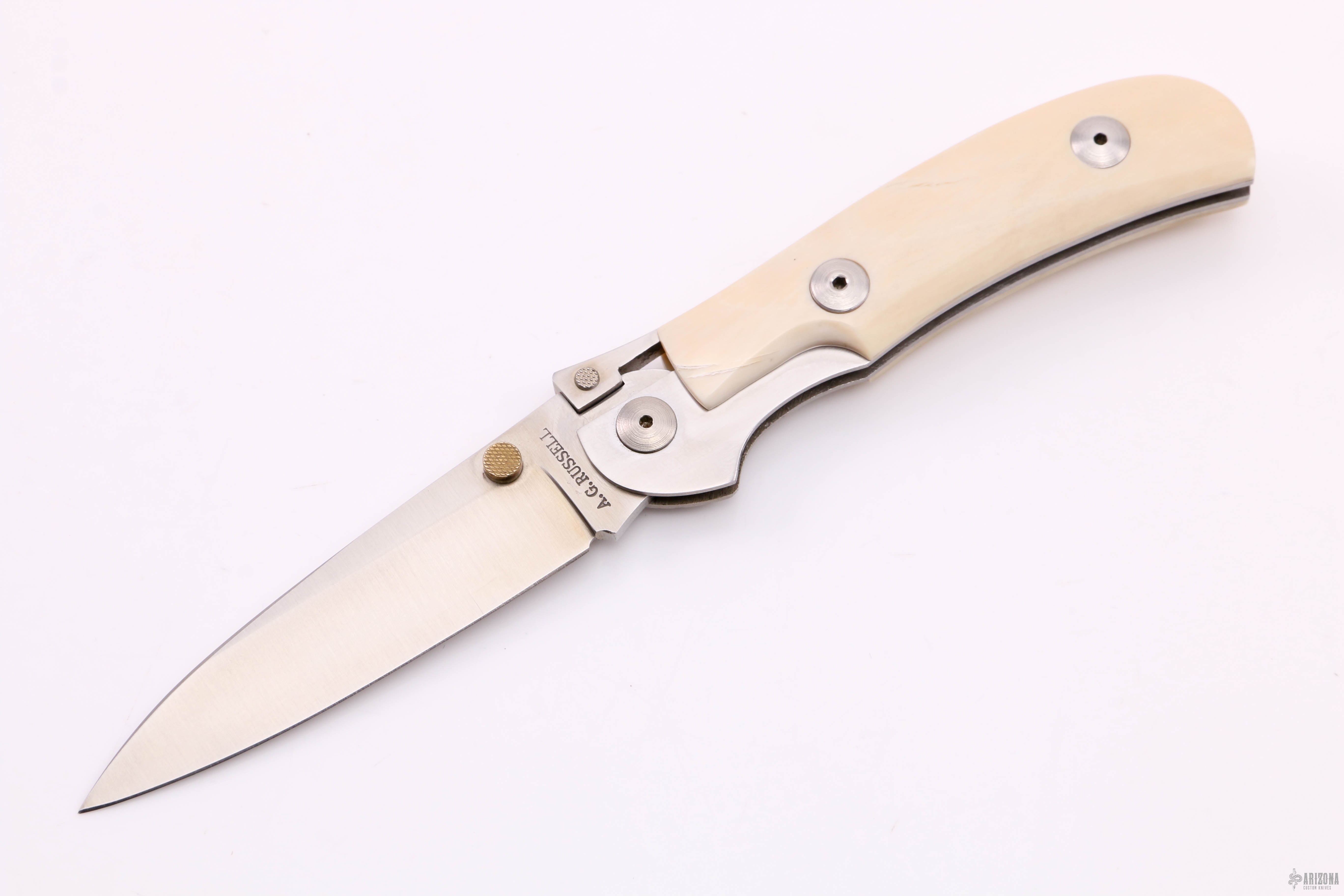 One Hand Knife - Mammoth Ivory #1097 | Arizona Custom Knives