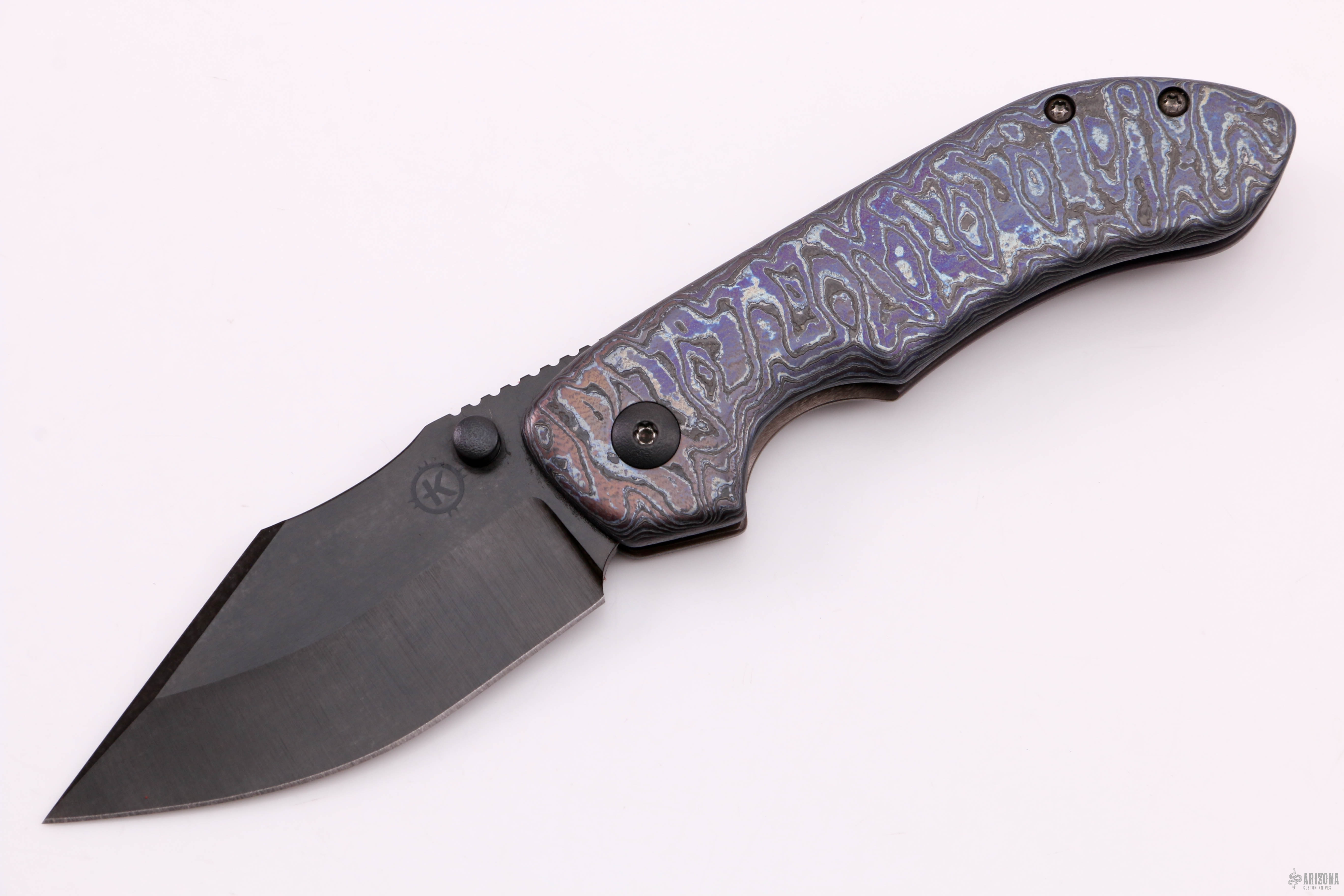 Dark Timascus Framelock | Arizona Custom Knives