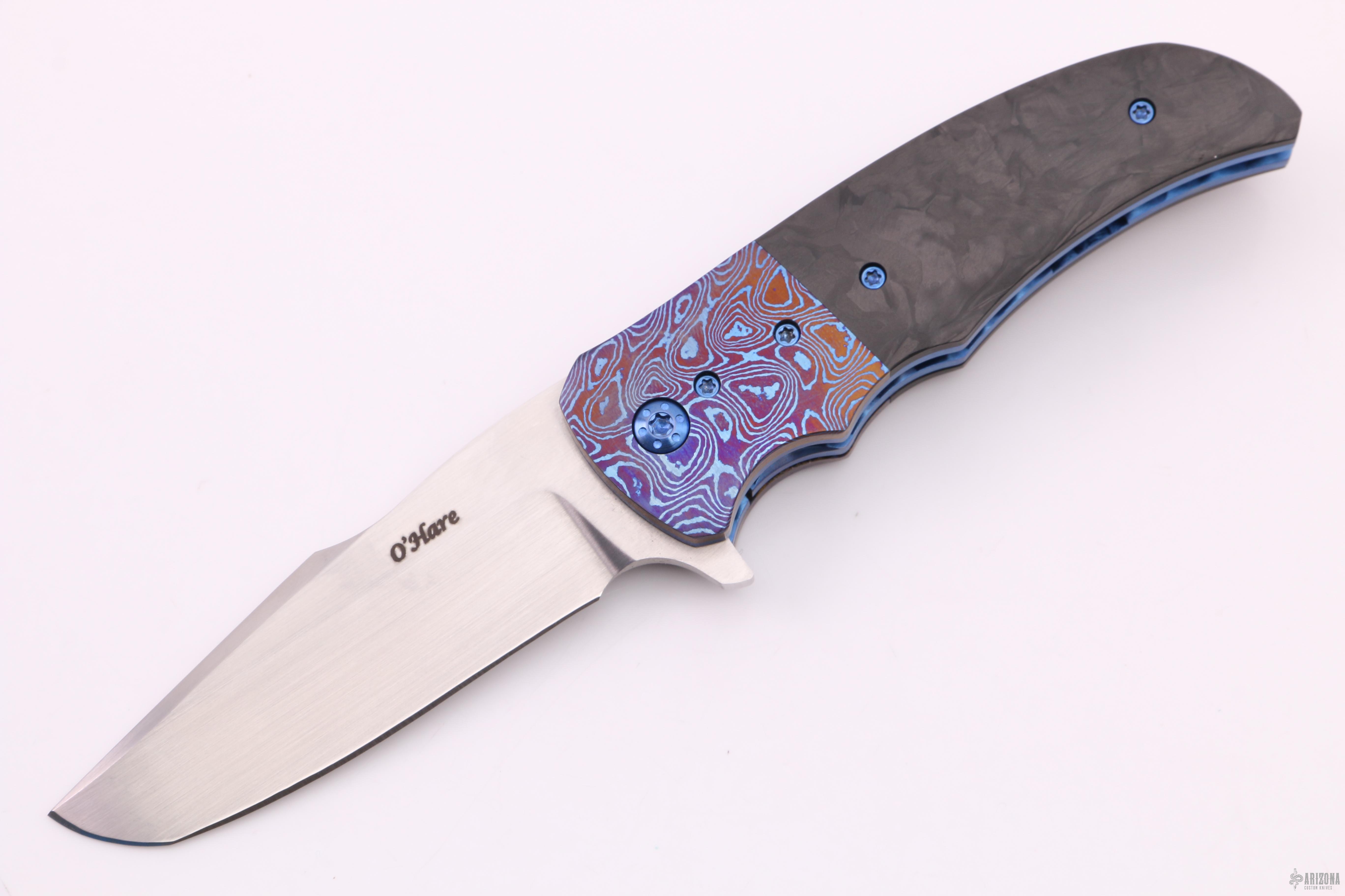 Rogue Flipper - MokuTi and Carbon Fiber - Arizona Custom Knives