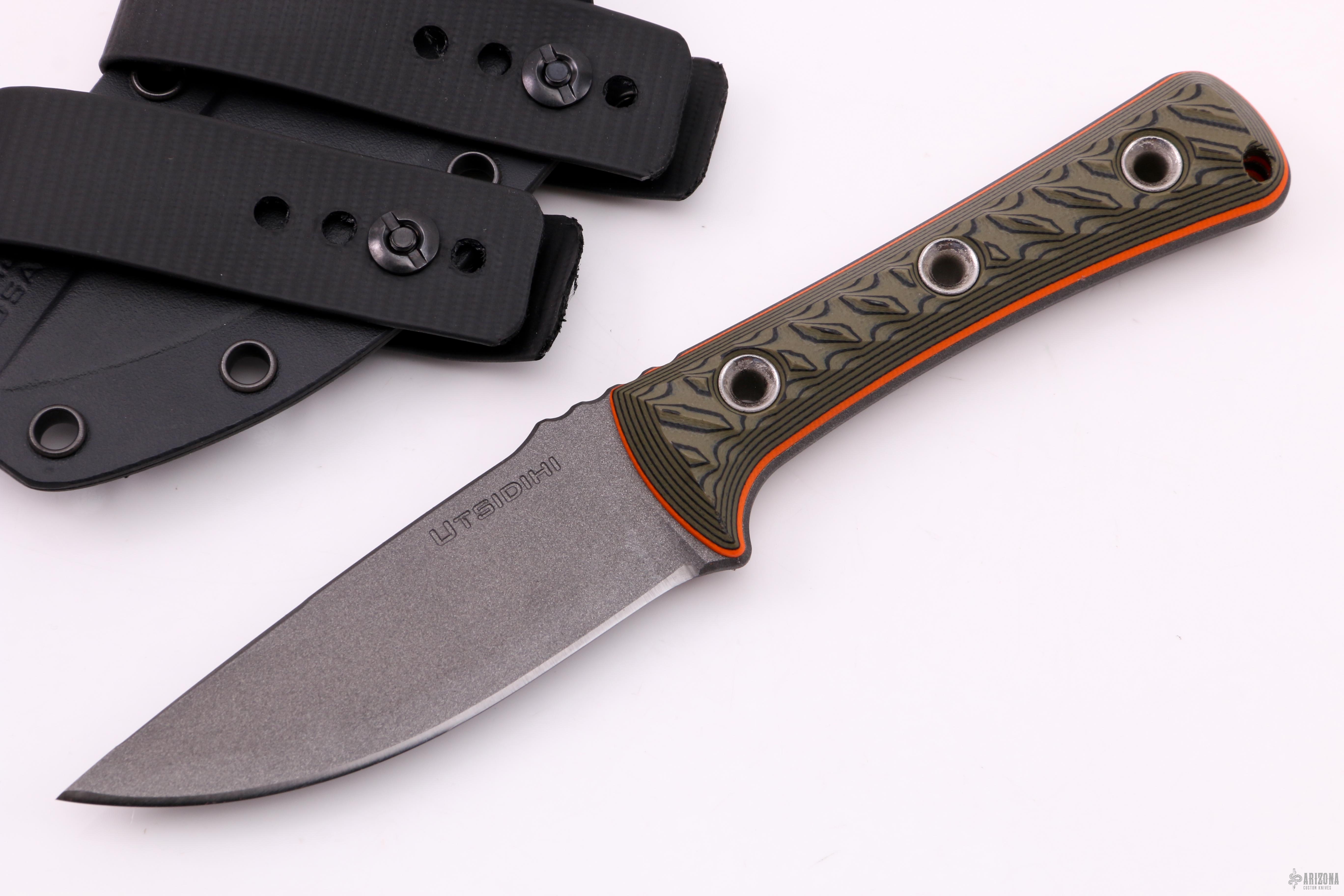 Utsidihi - Tungsten and Blaze Olive - Arizona Custom Knives