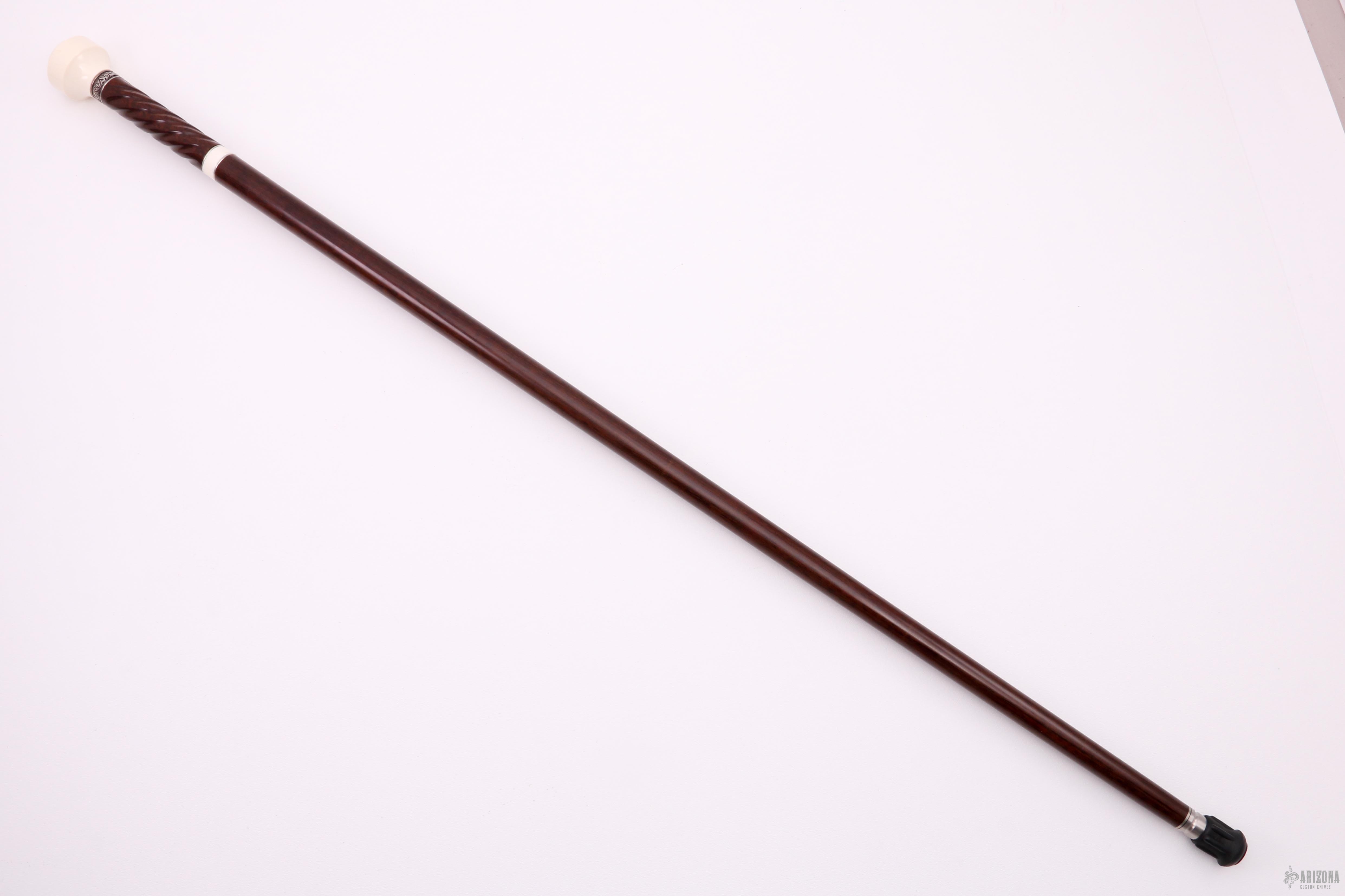 Snakewood and Antique Ivory Billiad Ball Cane - Arizona Custom Knives