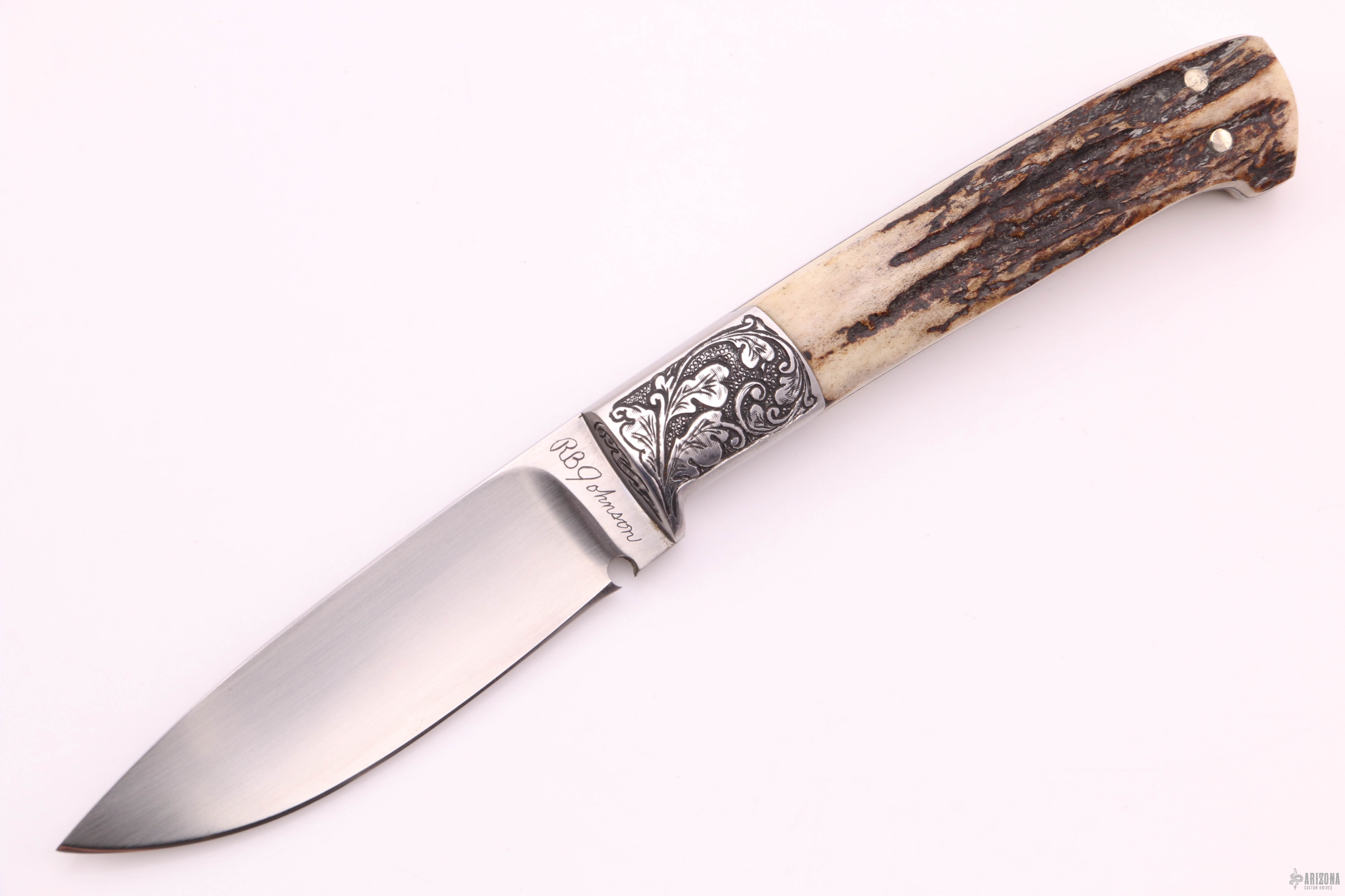Engraved Stag Hunter | Arizona Custom Knives