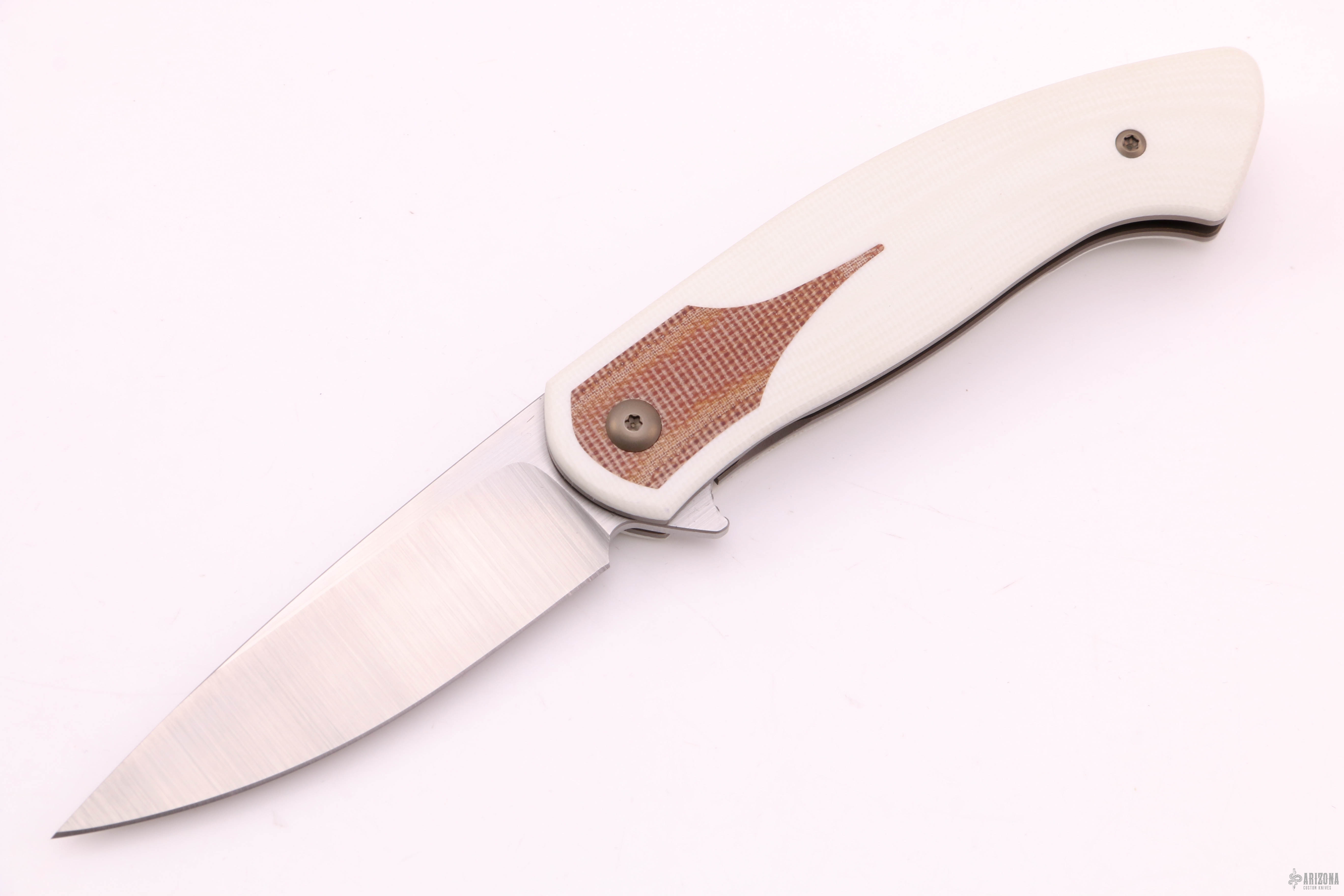 Rodayo - White G-10 and Brown Canvas Micarta - Arizona Custom Knives