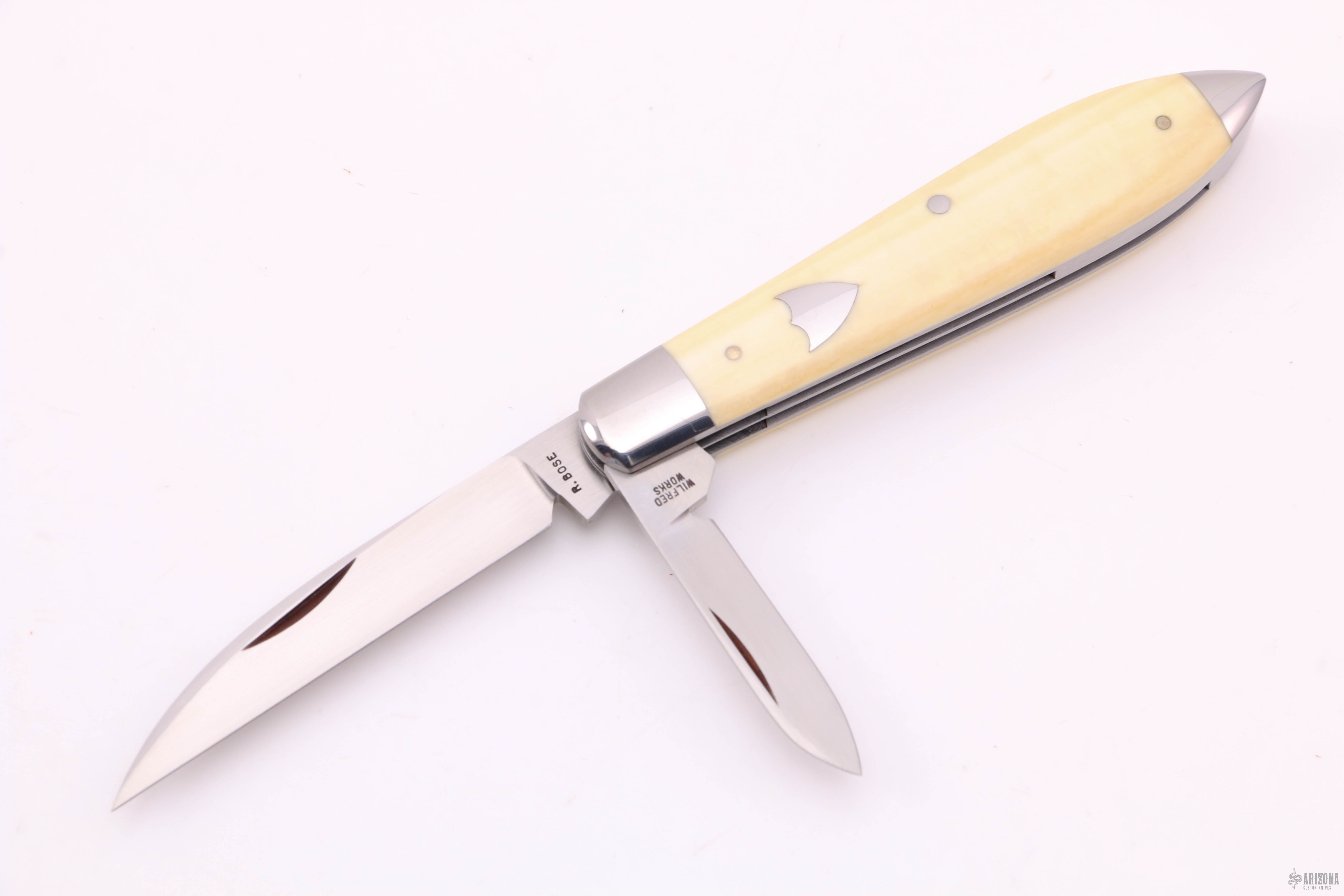 Two-Blade Teardrop Slipjoint - Mammoth Ivory - #1 - Arizona Custom Knives