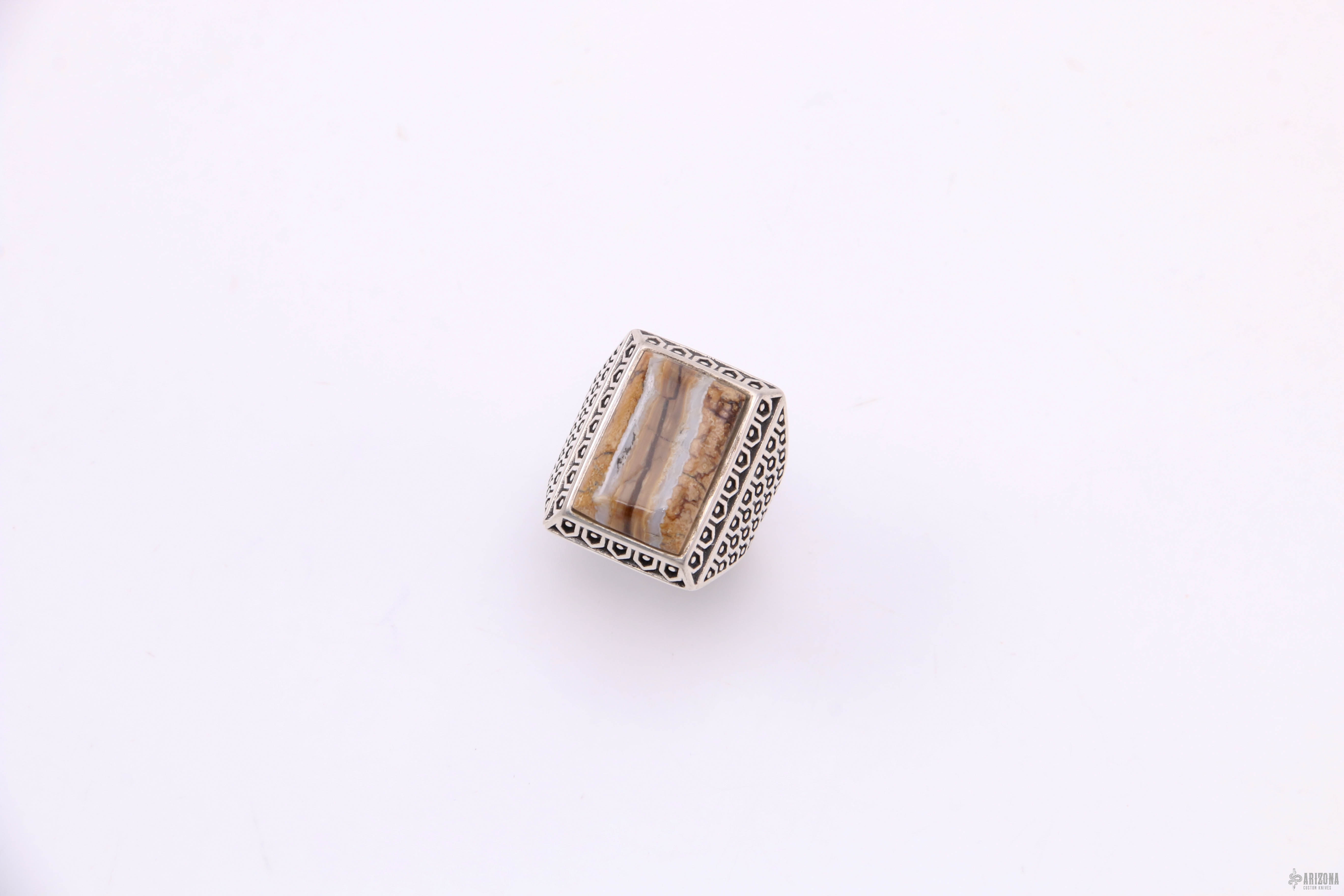 Sterling Silver and Mammoth Tooth Ring - Arizona Custom Knives