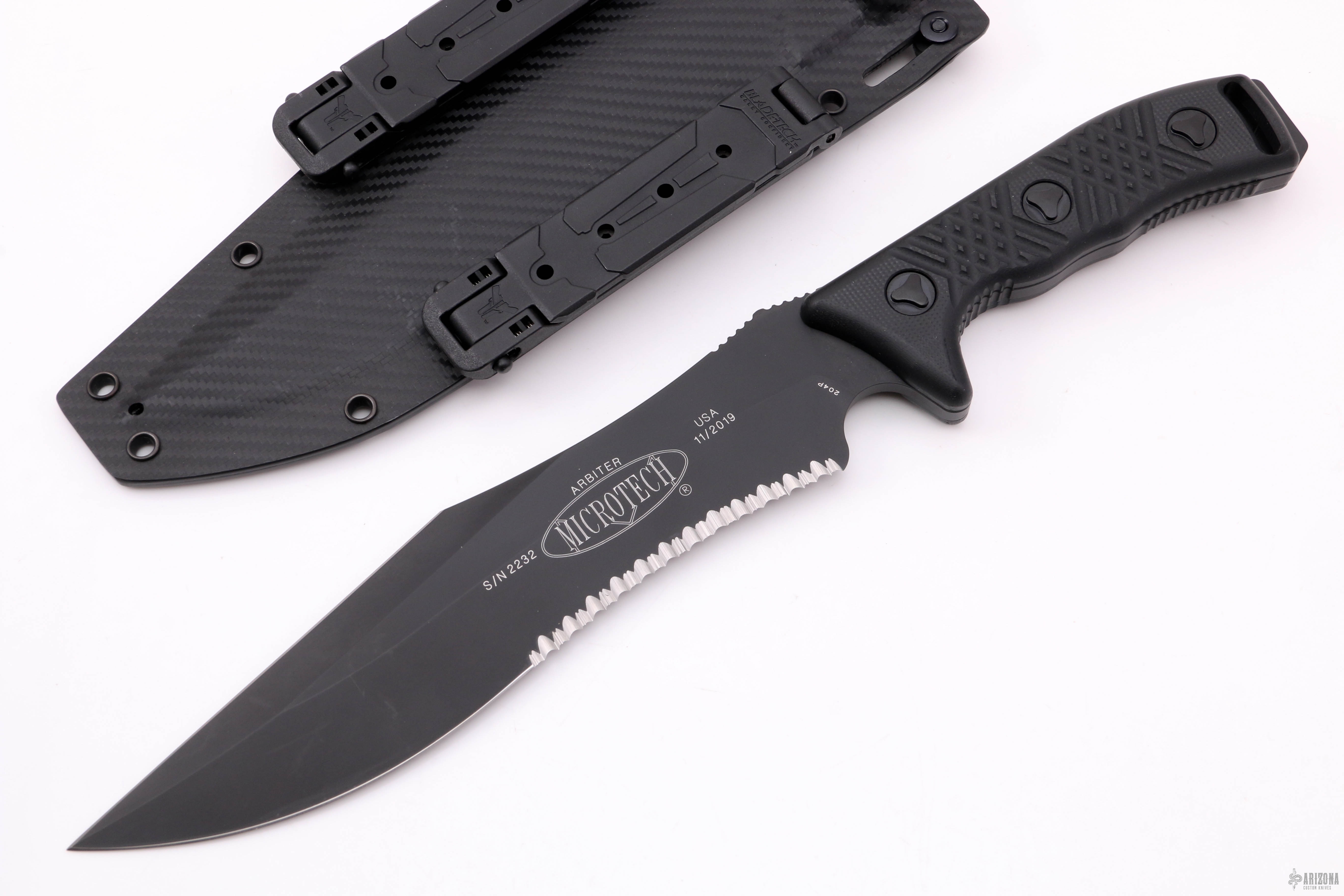 104-2 Arbiter Black Partial Serrated - Arizona Custom Knives