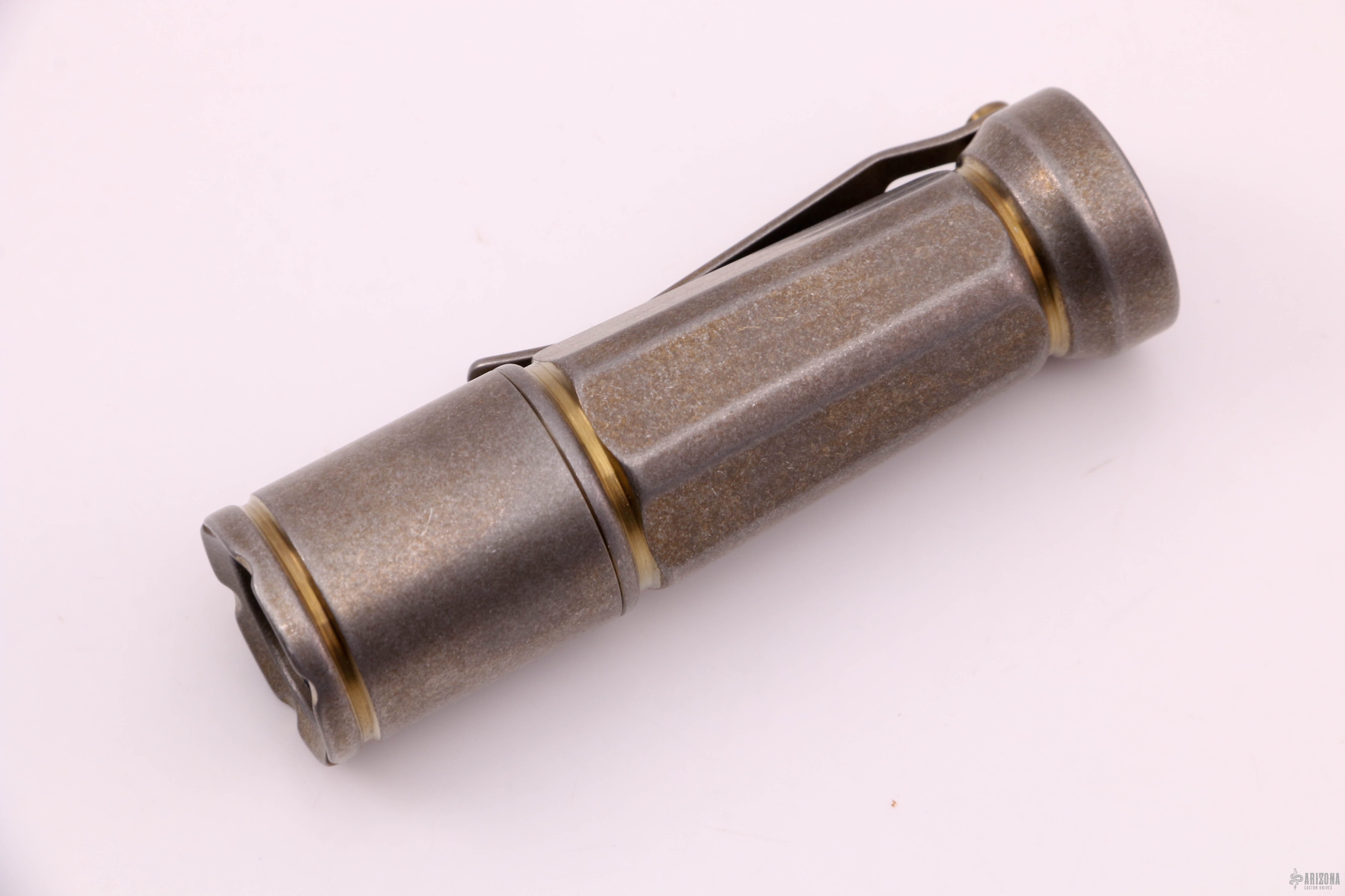 Todai Titanium Flashlight with Bronze Anodization - Arizona Custom Knives