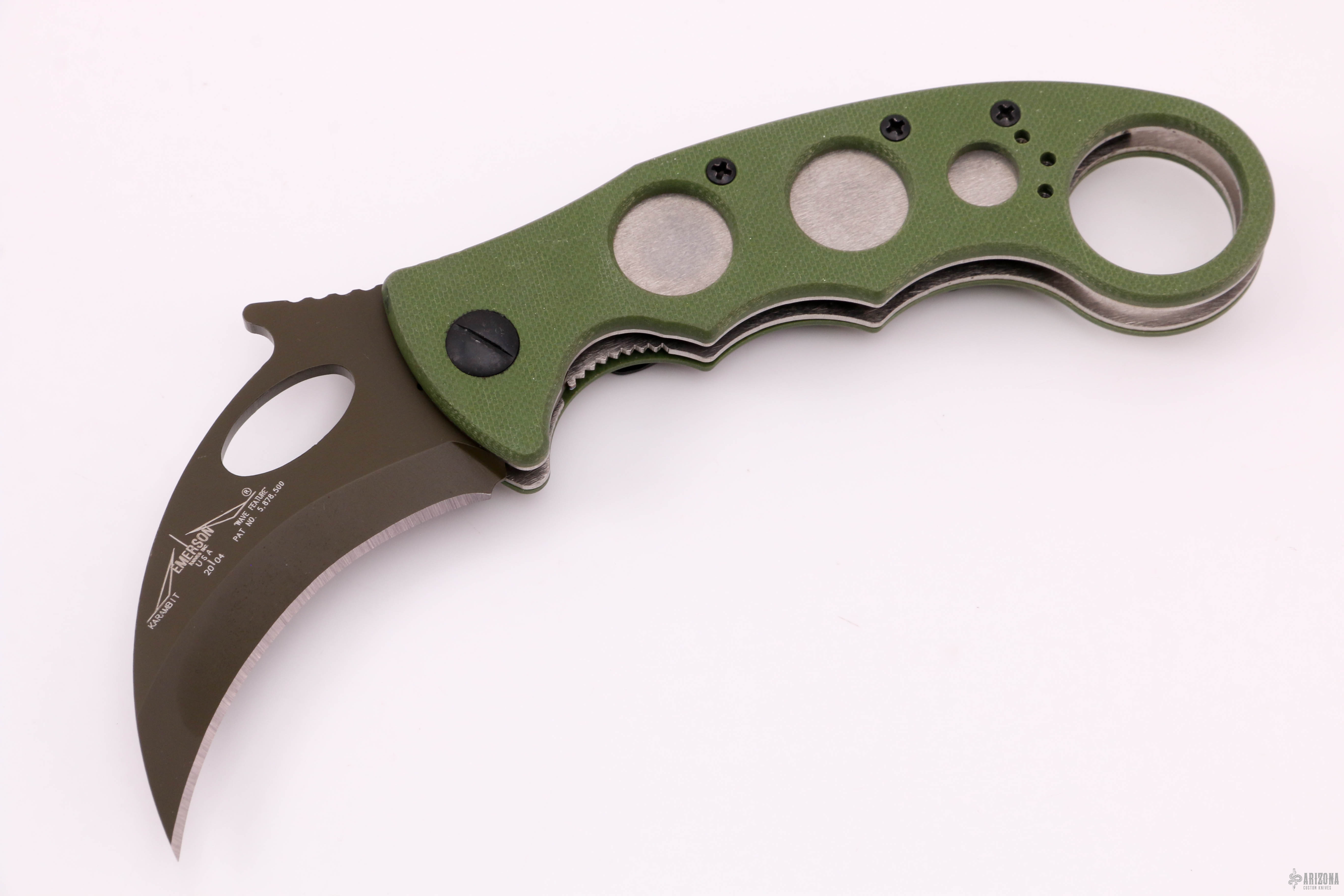 Karambit - Green G10 - Arizona Custom Knives