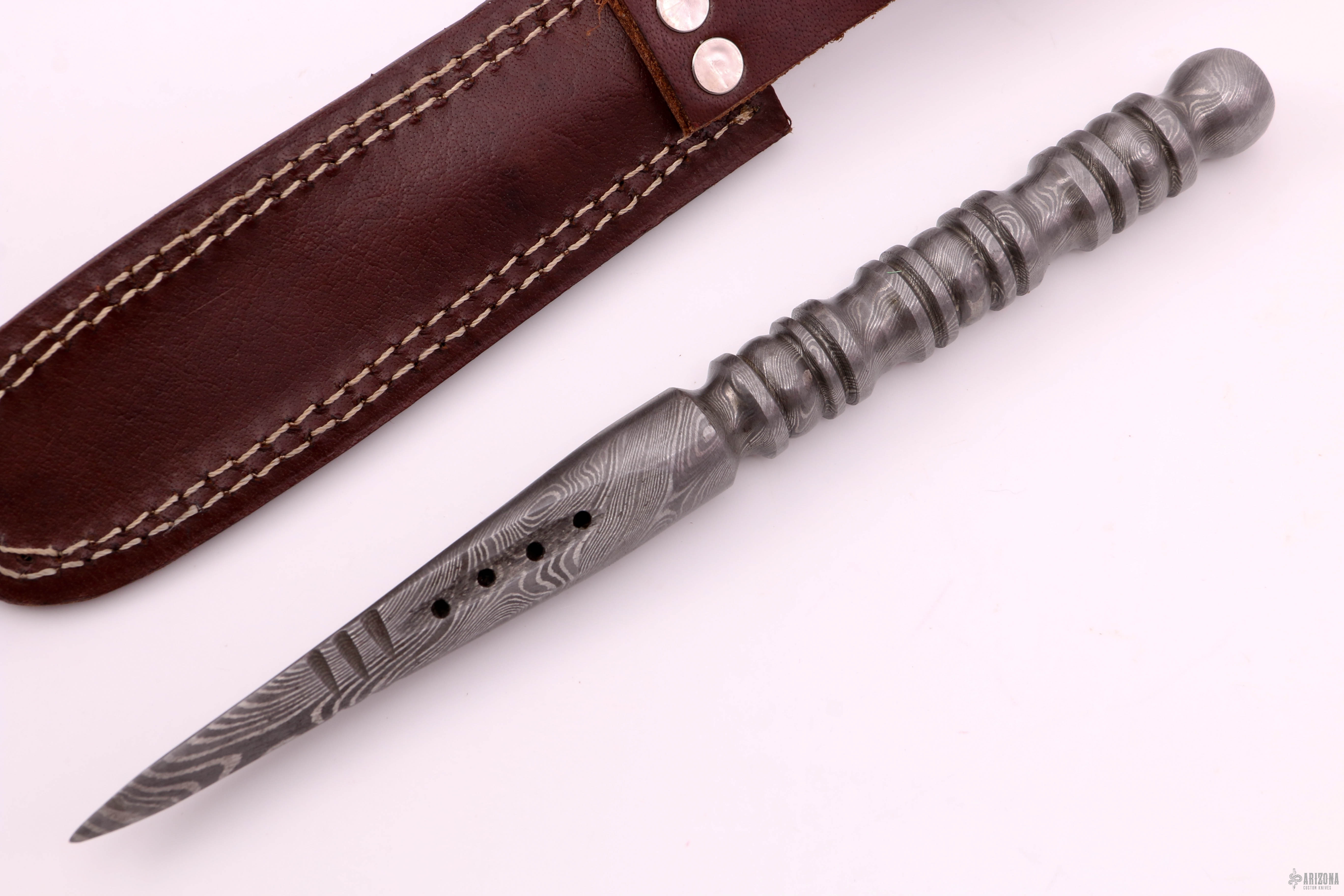 Damascus Triangle Dagger - Arizona Custom Knives