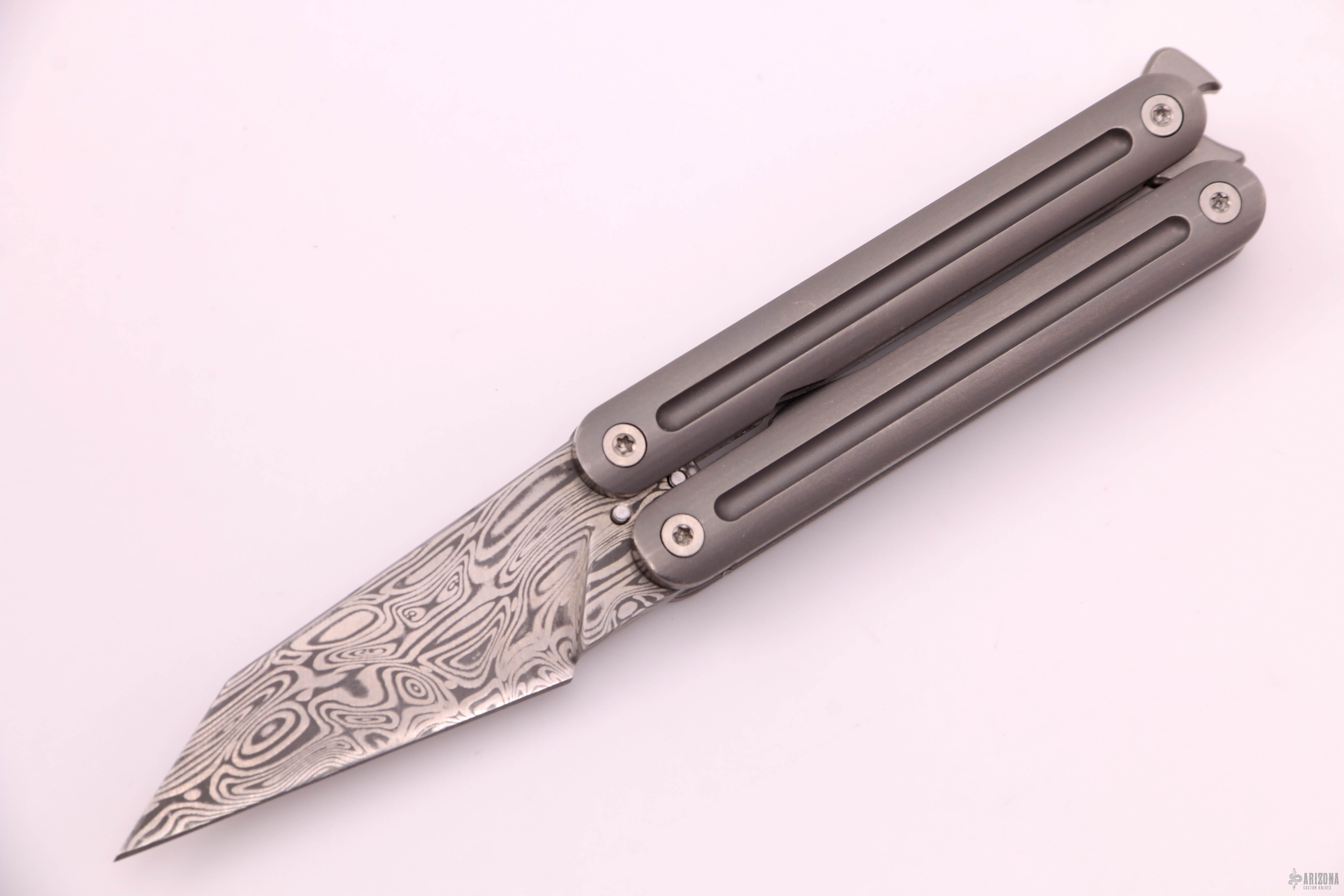 Mini-Balisong - Damasteel - Arizona Custom Knives