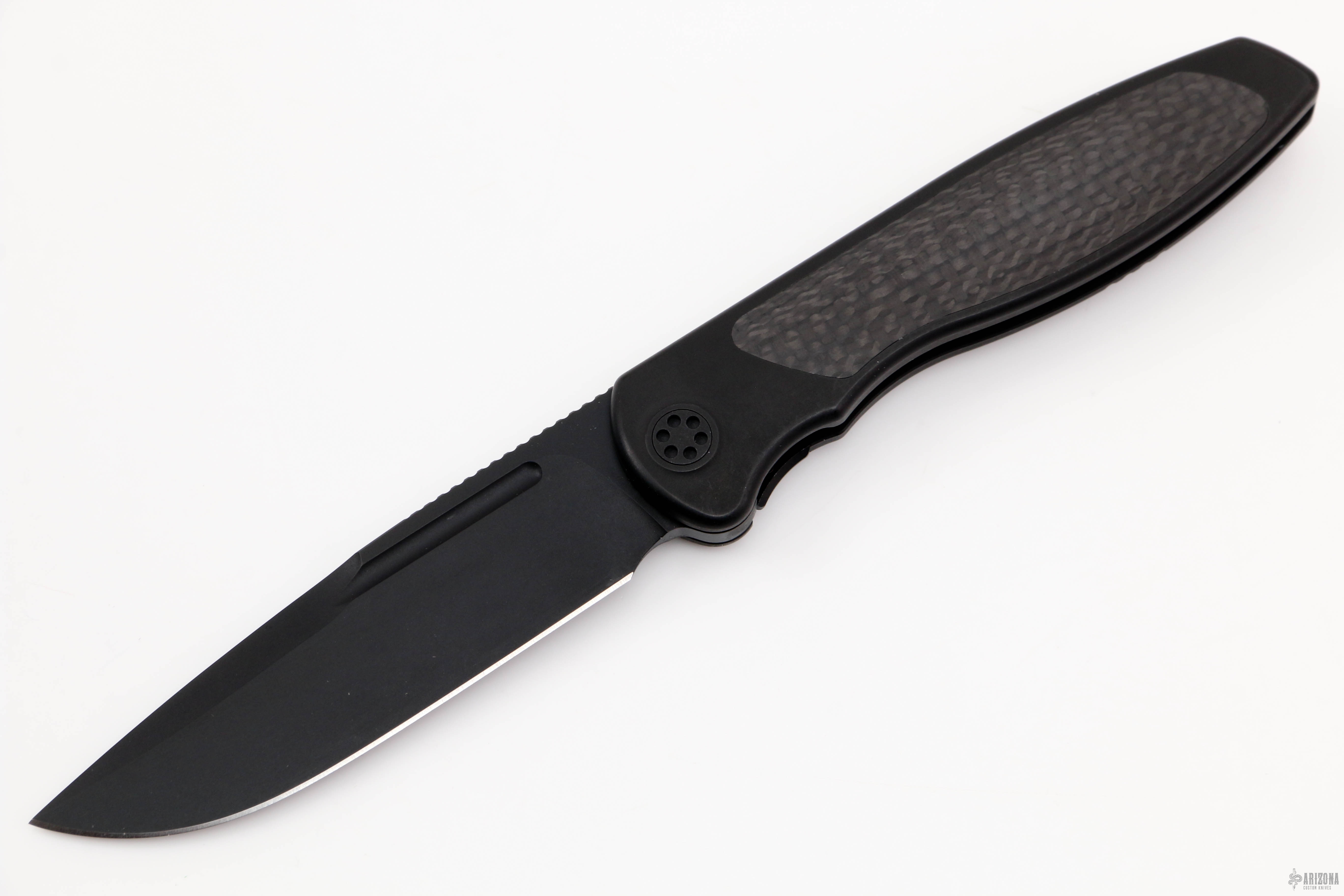 Mini Tempest - Drop Point Black PVD Carbon Fiber - Arizona Custom Knives