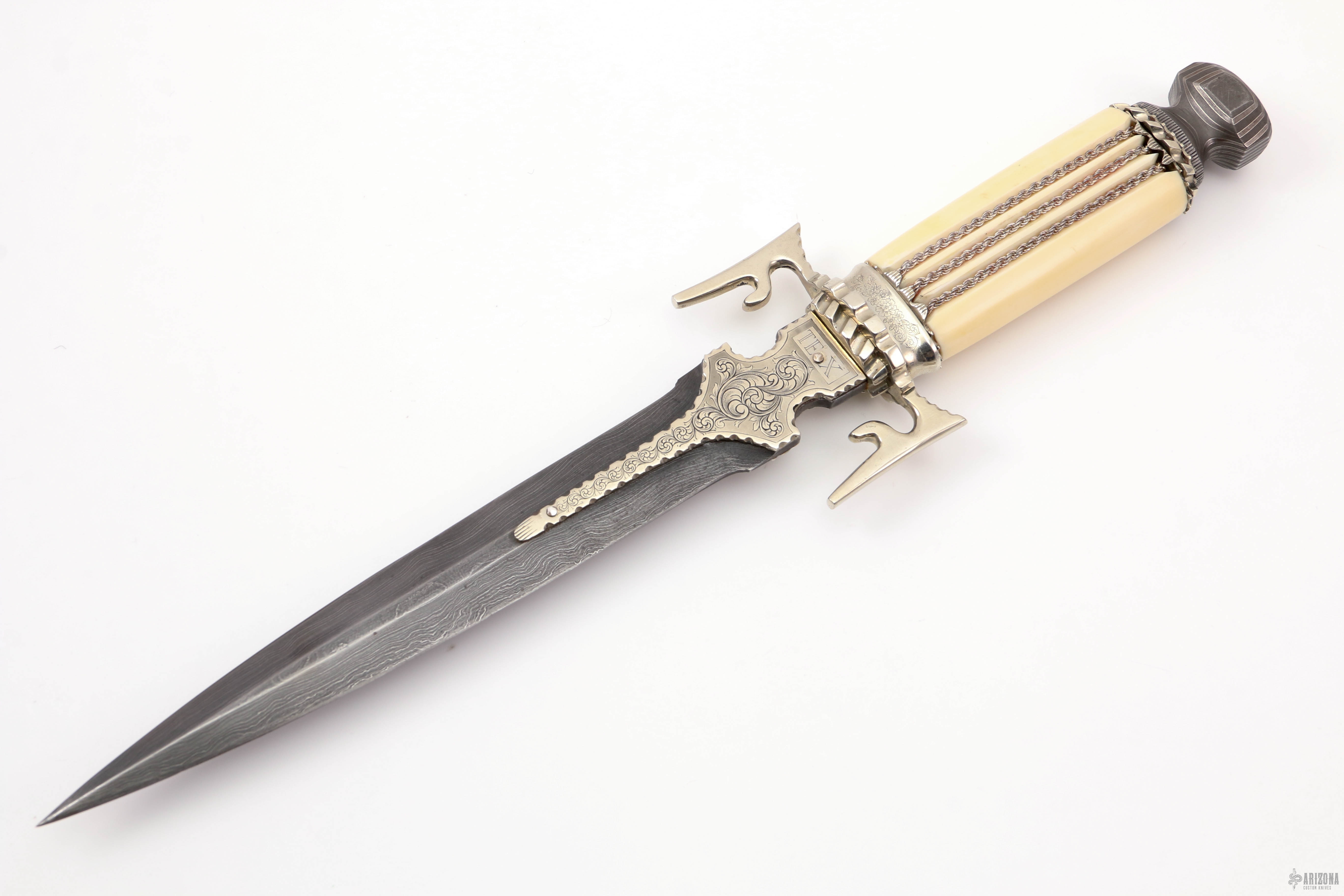 Custom Fluted Quillon Dagger - Arizona Custom Knives