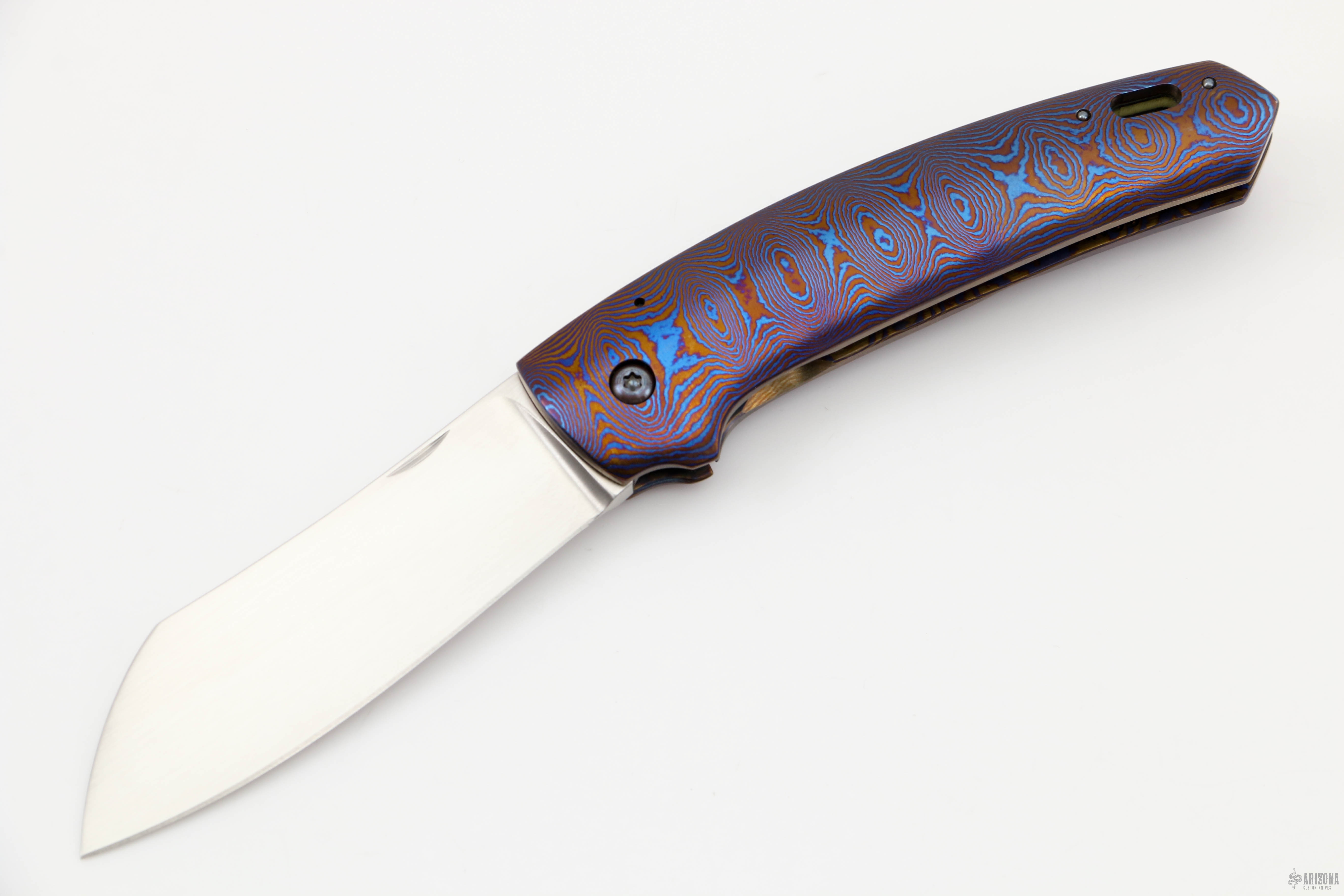 Haddock Framelock - Full Timascus - Arizona Custom Knives