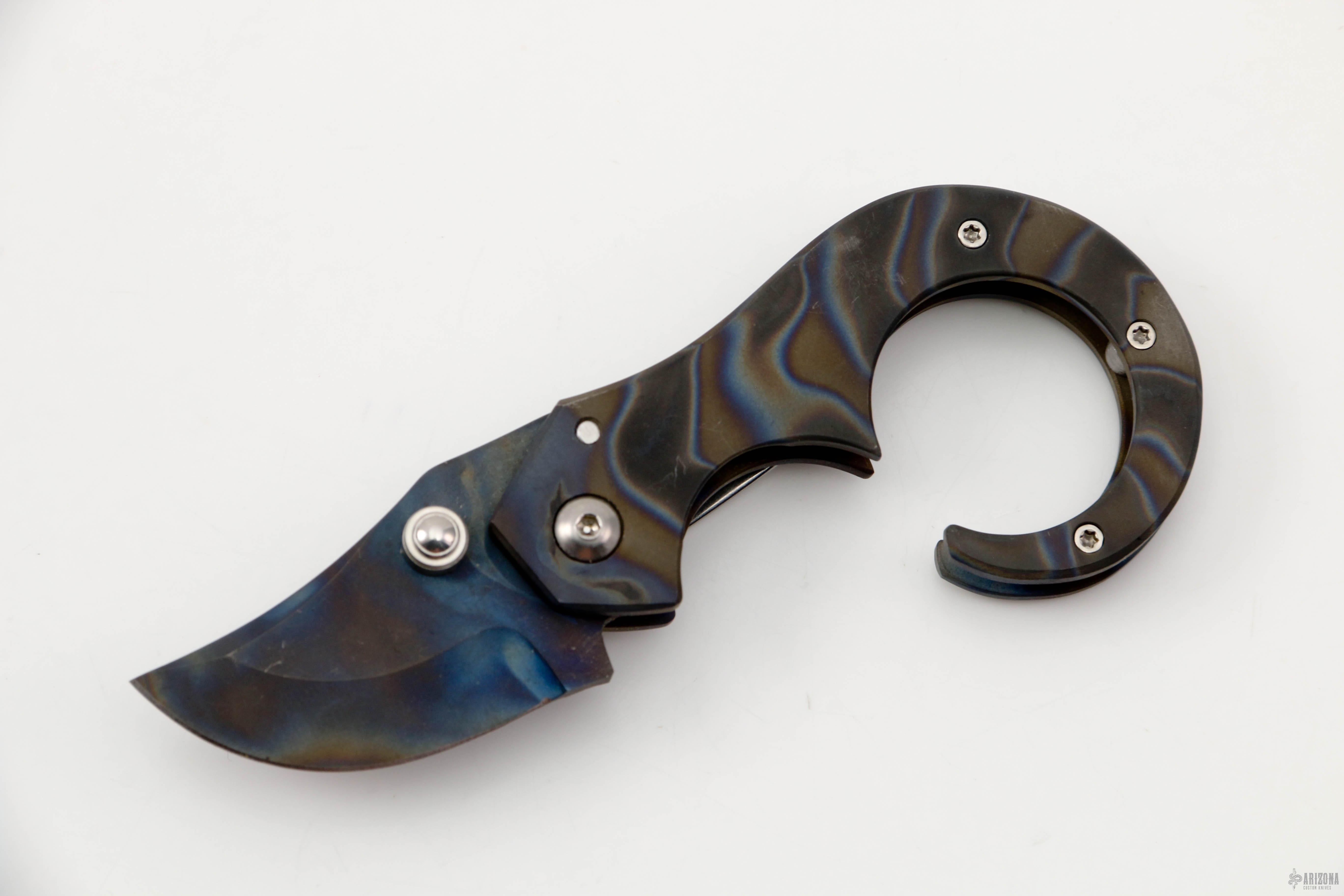 Mini Folding Karambit - All Titanium - Arizona Custom Knives