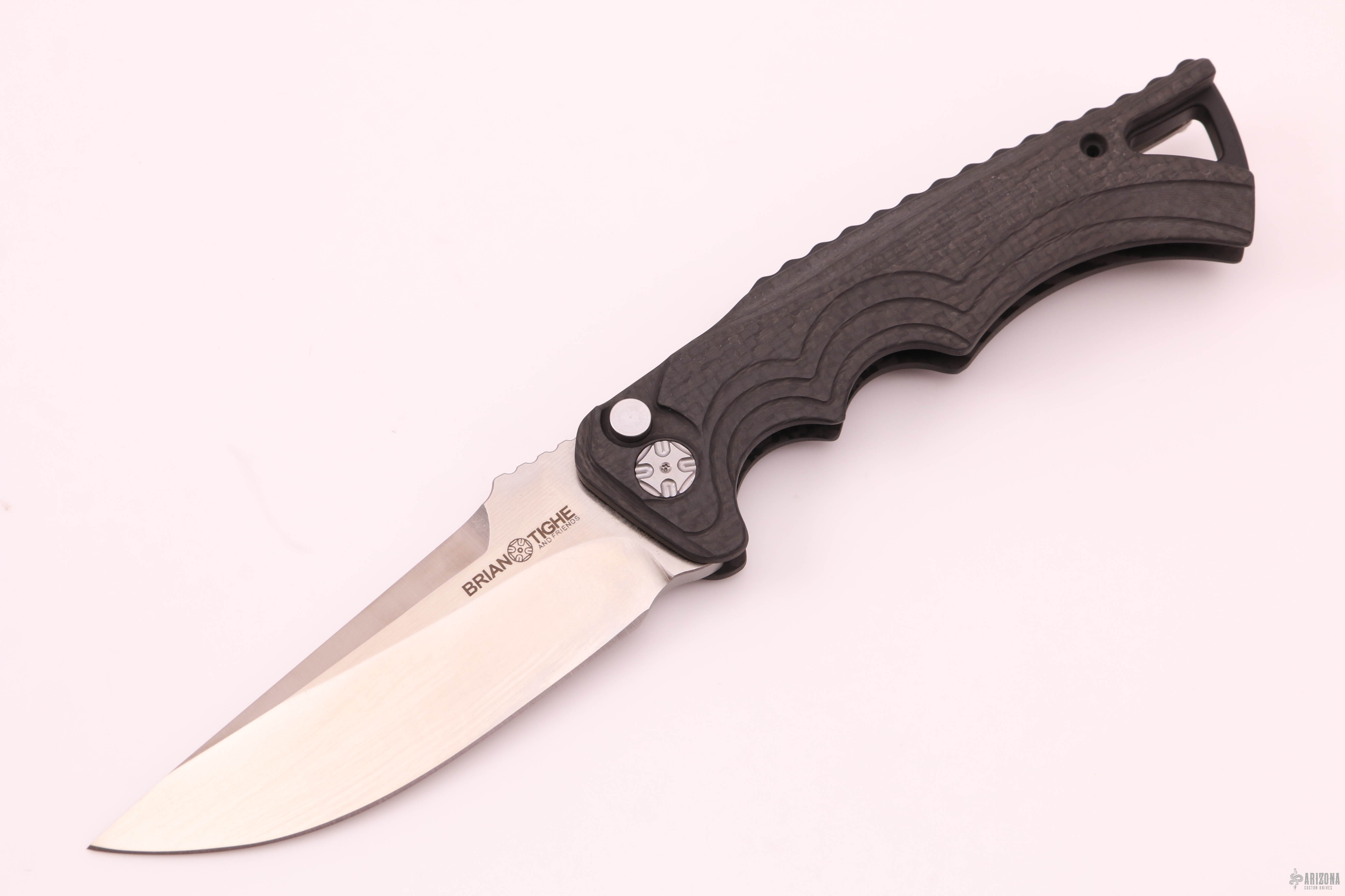 Large Tighe Fighter Automatic Knife Carbon Fiber - Arizona Custom Knives