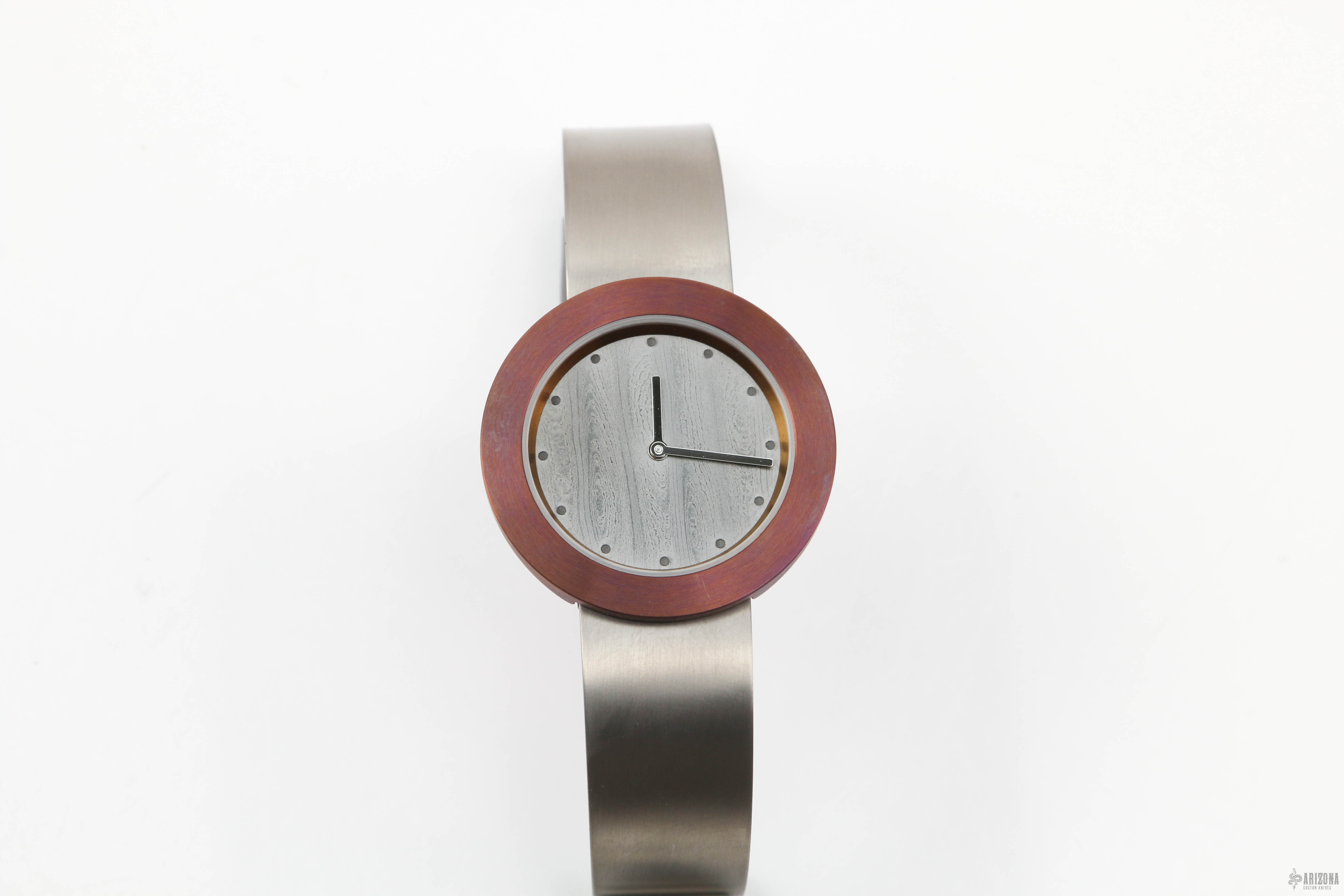 Titanium Wrist Watch w/ Damascus Dial - Arizona Custom Knives