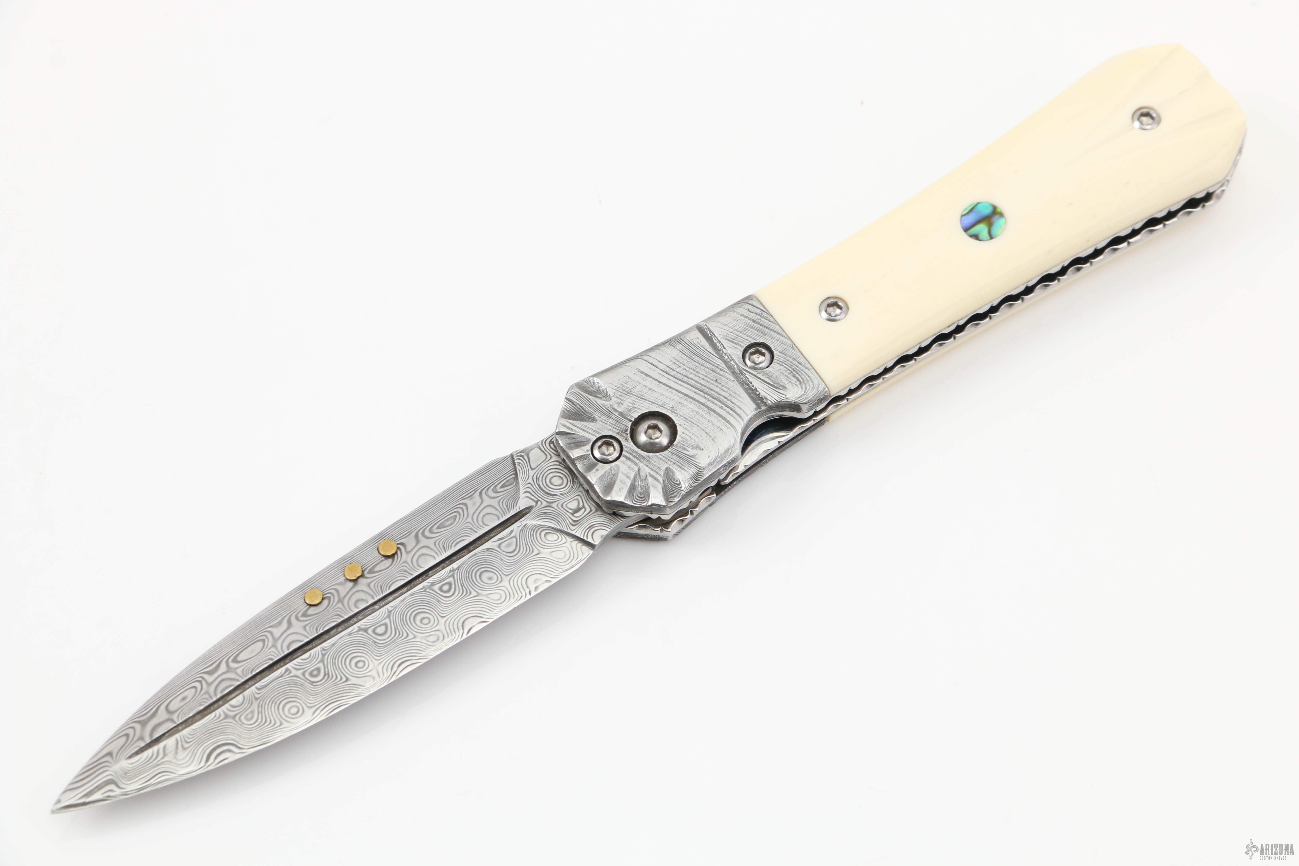 Damascus Folding Dagger - Arizona Custom Knives