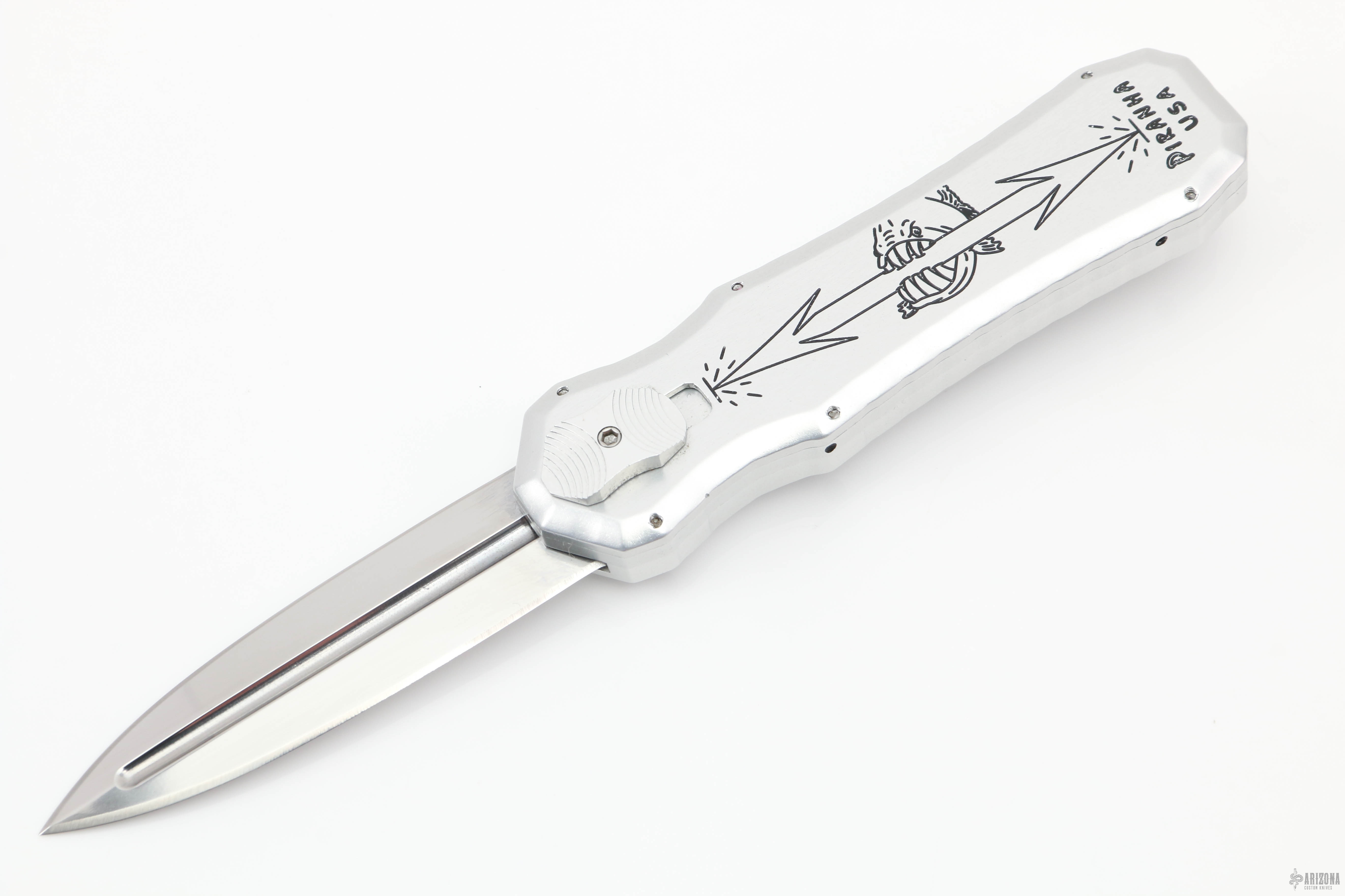 Excalibur OTF - Silver/Mirror/Plain - Arizona Custom Knives