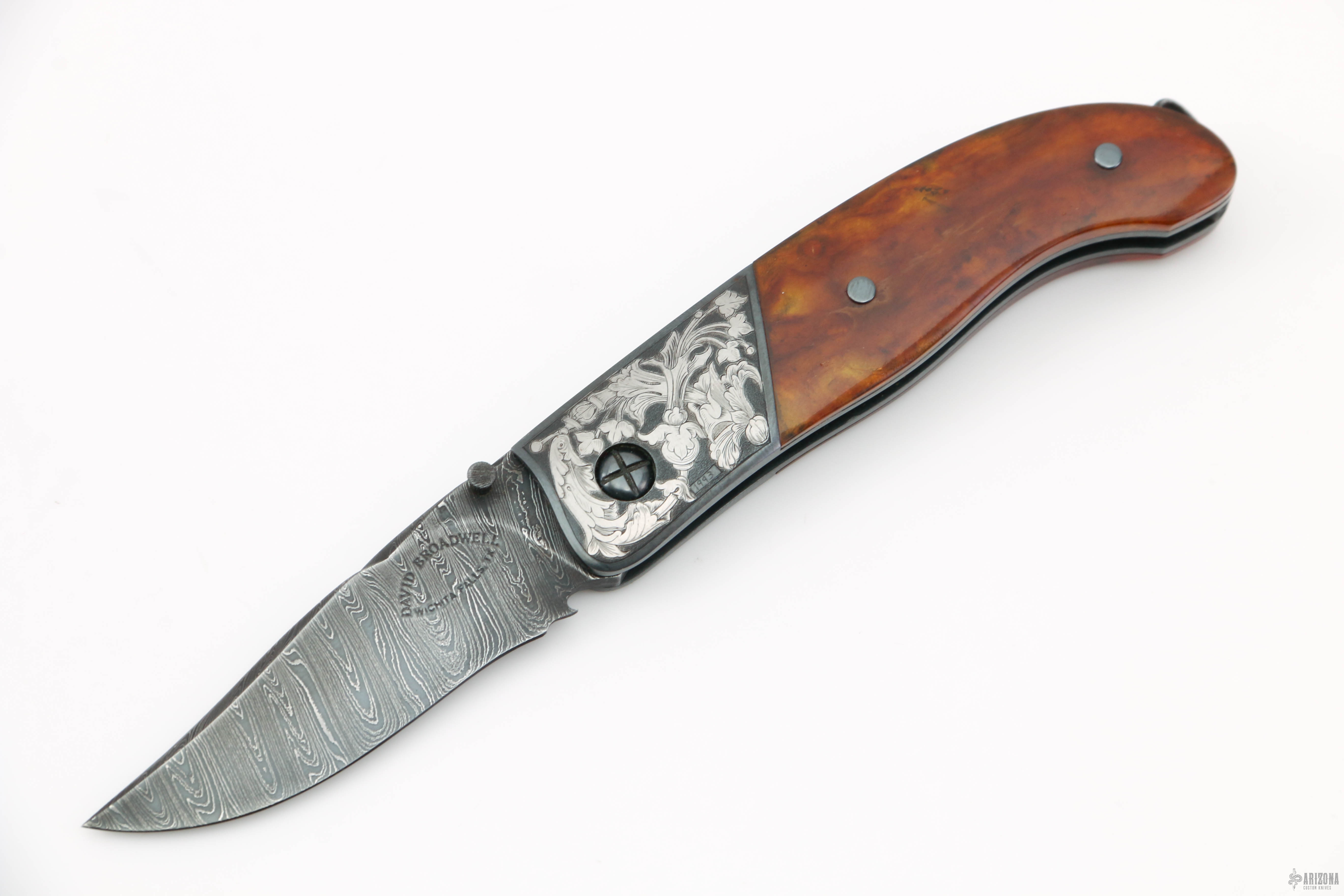 Engraved Lockback Folder - Arizona Custom Knives