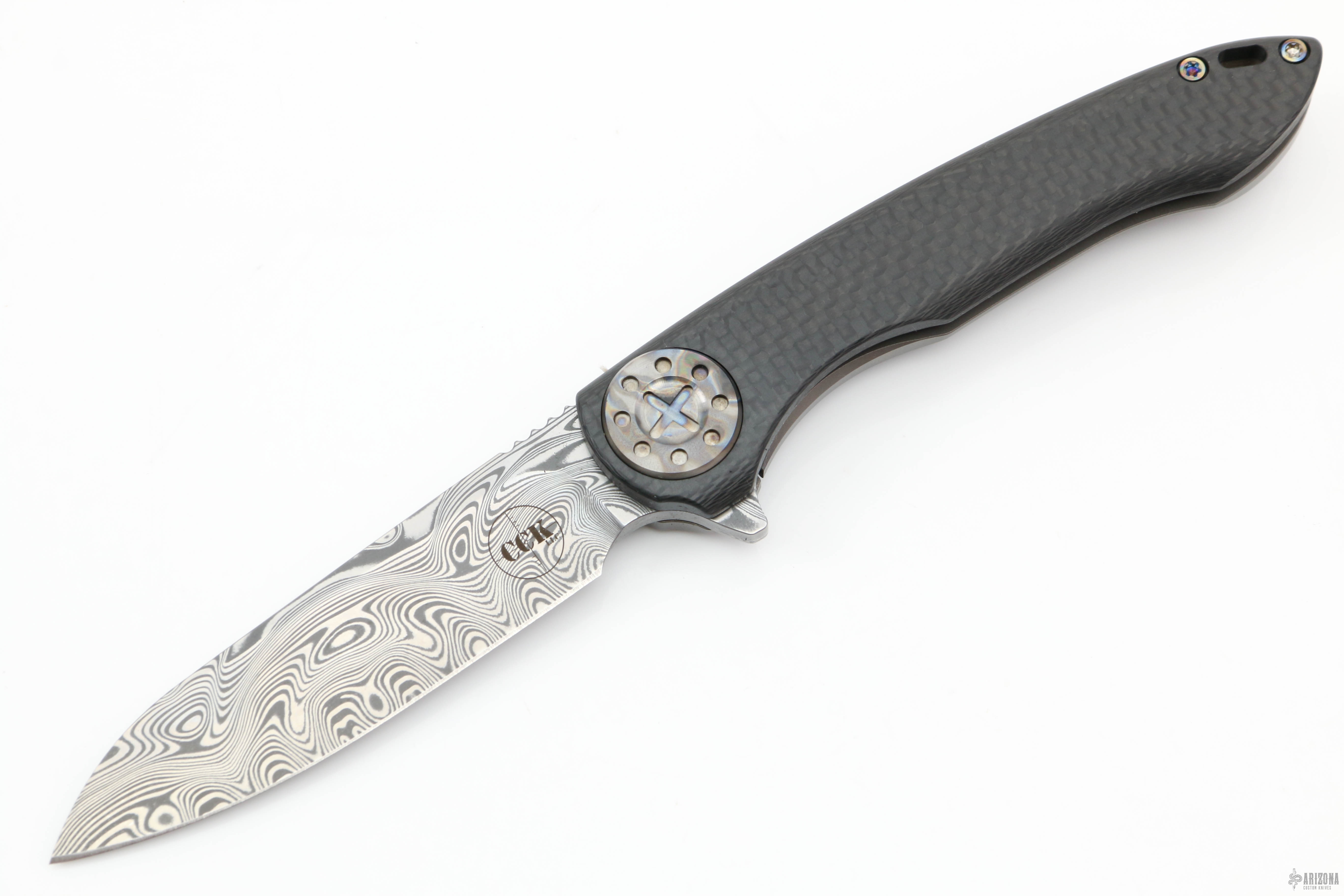 Cruze Flipper - Damasteel - Arizona Custom Knives