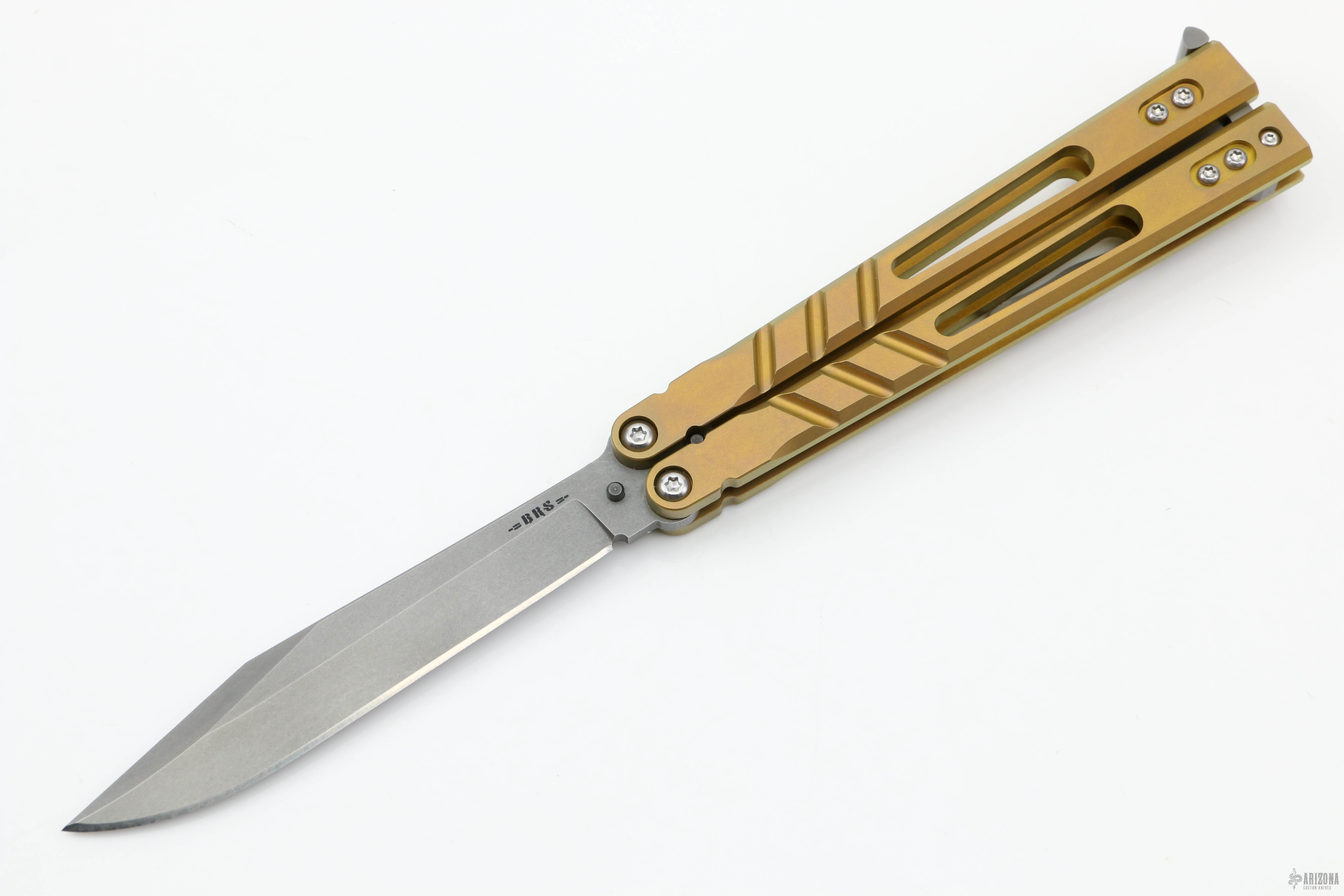 Alpha Beast Balisong 3.0 Premium Bronze Alt Blade - Arizona Custom Knives