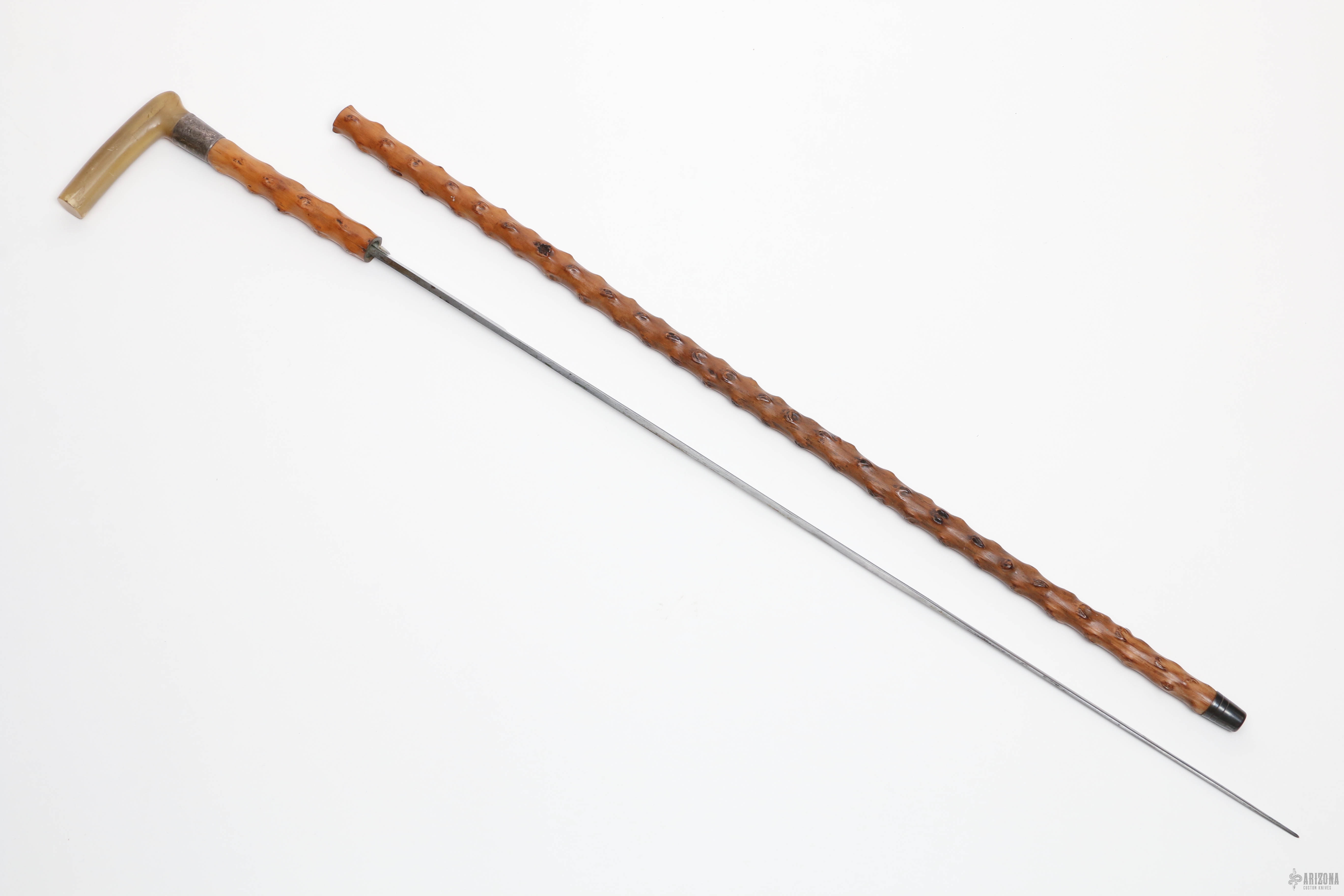 Antique Sword Cane - Bamboo and Honey Horn - Arizona Custom Knives