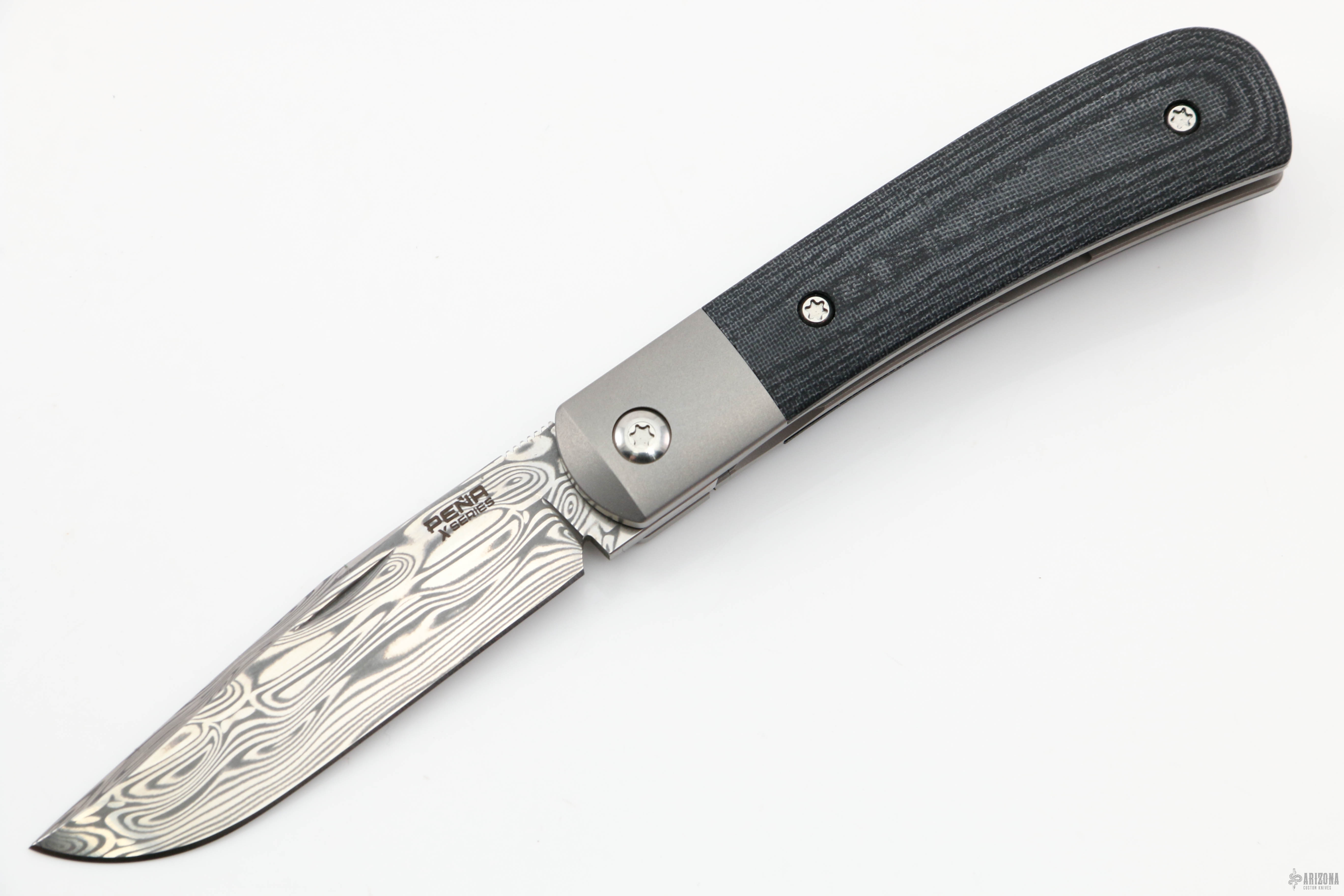 X-Series Front Flipper Trapper - Damasteel - Arizona Custom Knives