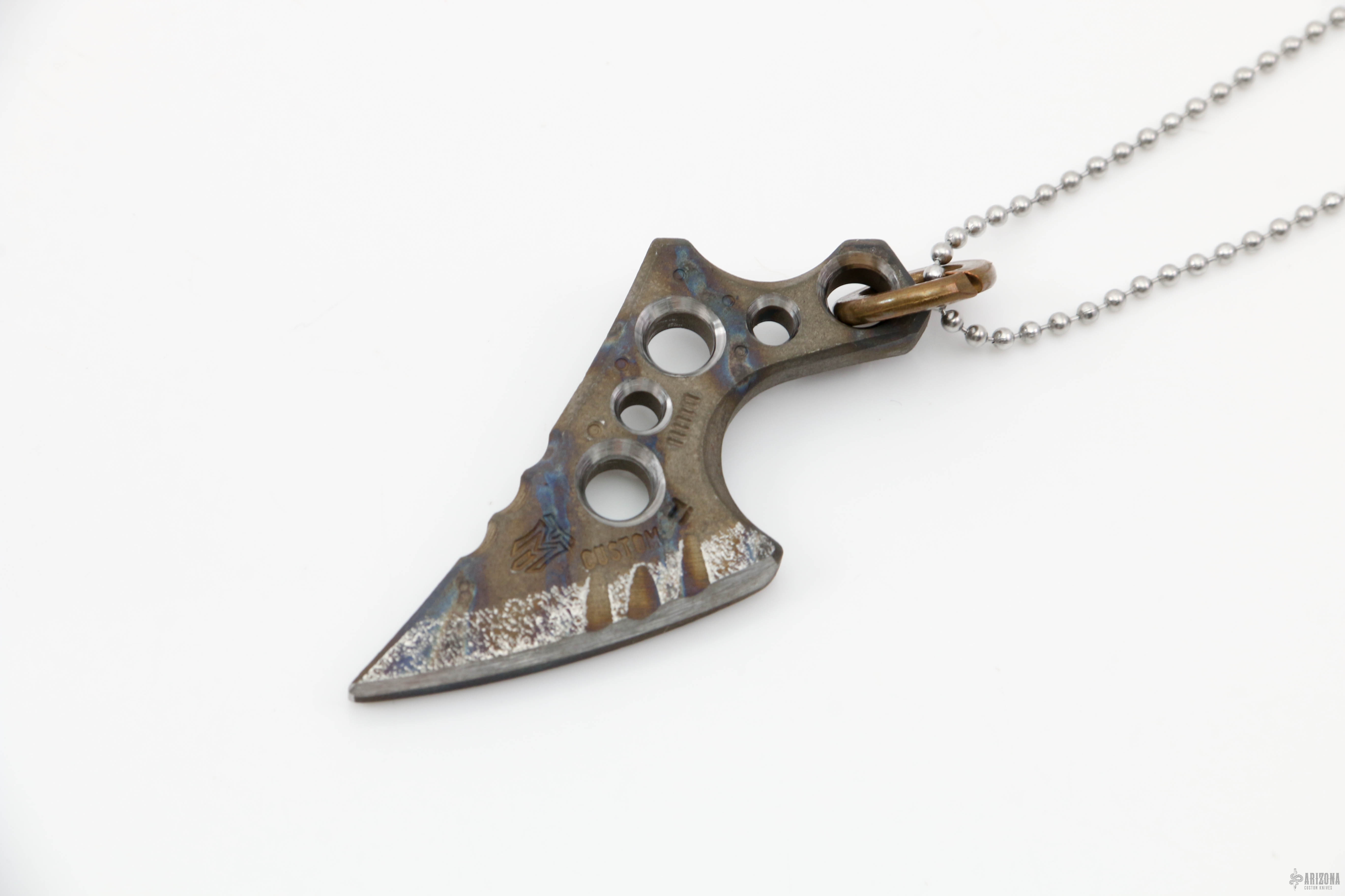 Titanium Knife Pendant w/ Ball Chain - Arizona Custom Knives