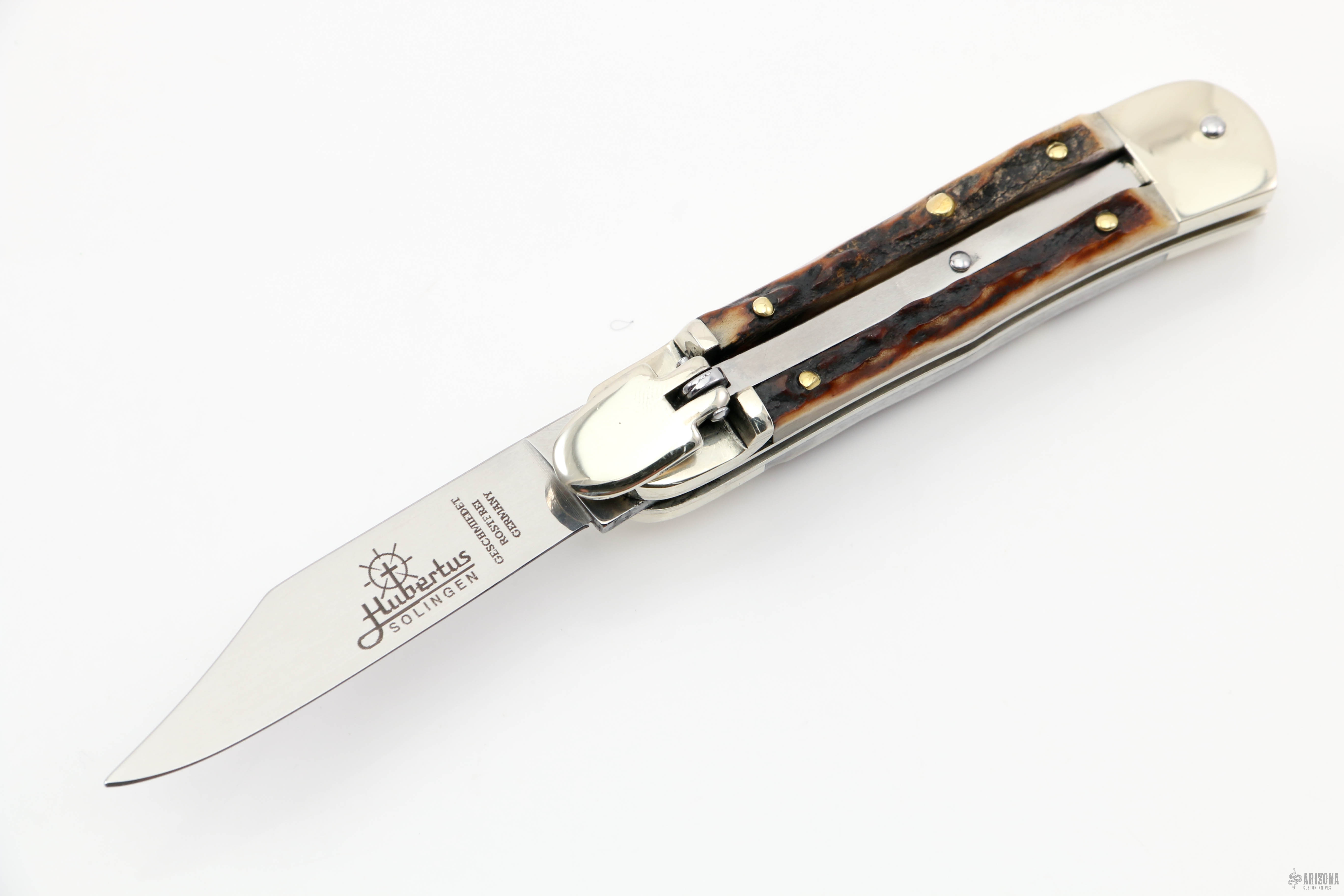 Springer Stag Leverlock - Arizona Custom Knives